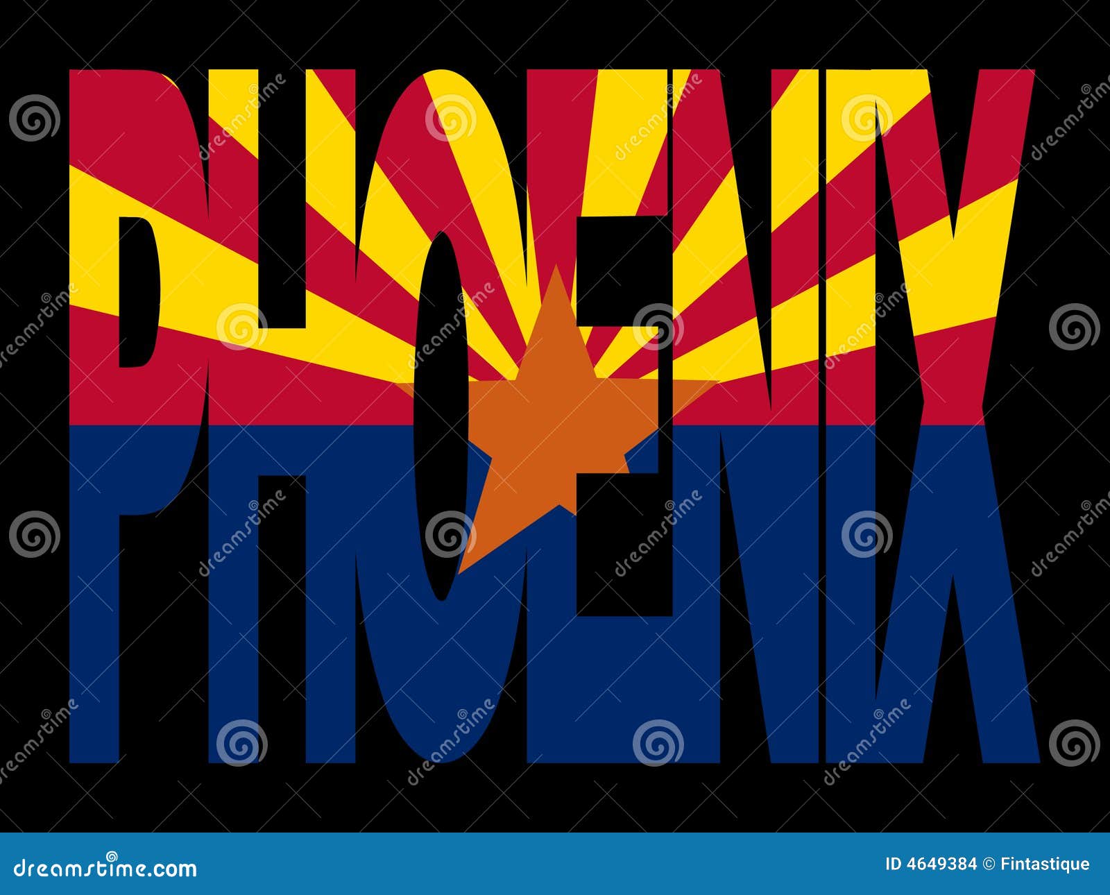 Phoenix with Arizona flag stock vector. Illustration of text - 4649384