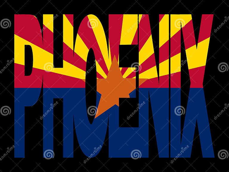 Phoenix with Arizona flag stock vector. Illustration of text - 4649384