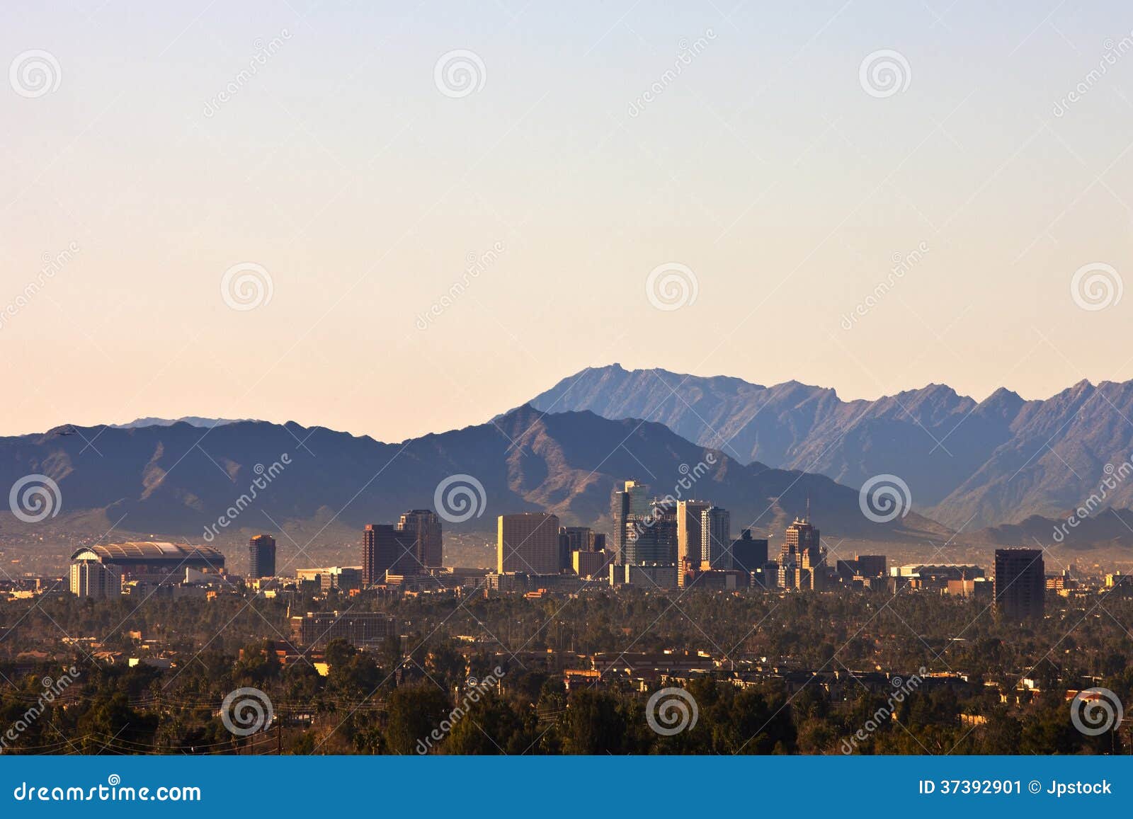 Phoenix, Arizona Skyline stock image. Image of high, smog - 37392901