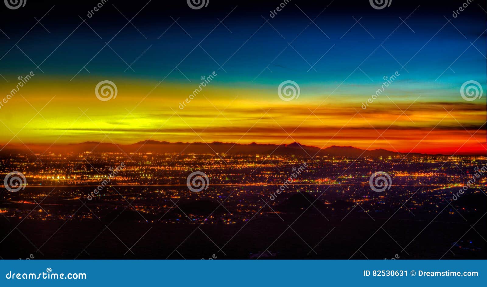 Phoenix Arizona Sunset stock image. Image of financial - 82530631