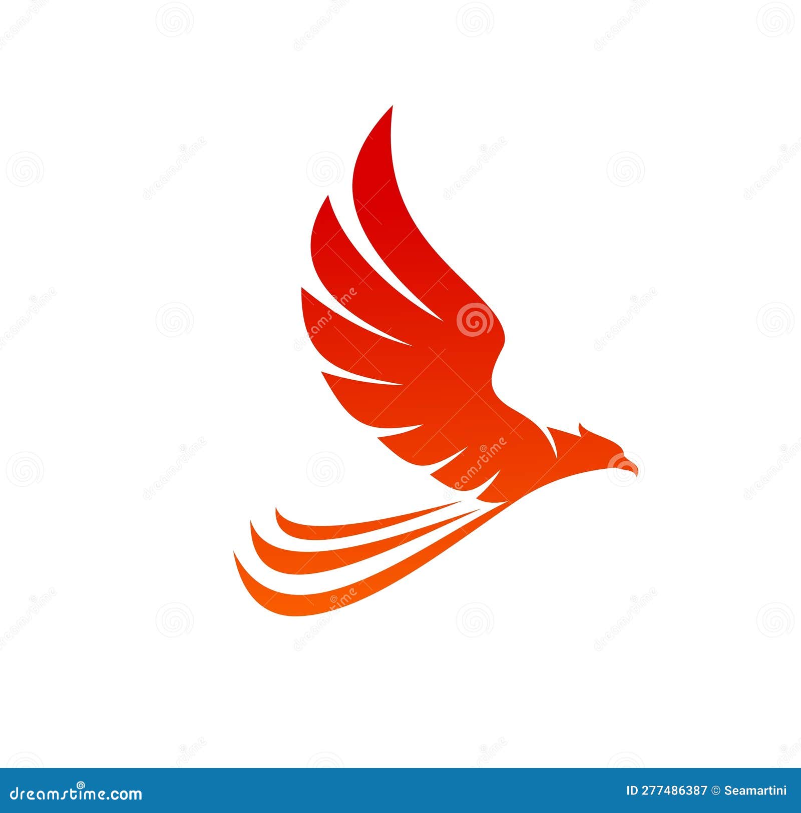 Phoenix Bird, Abstract Eagle or Falcon with Flames Stock Vector ...