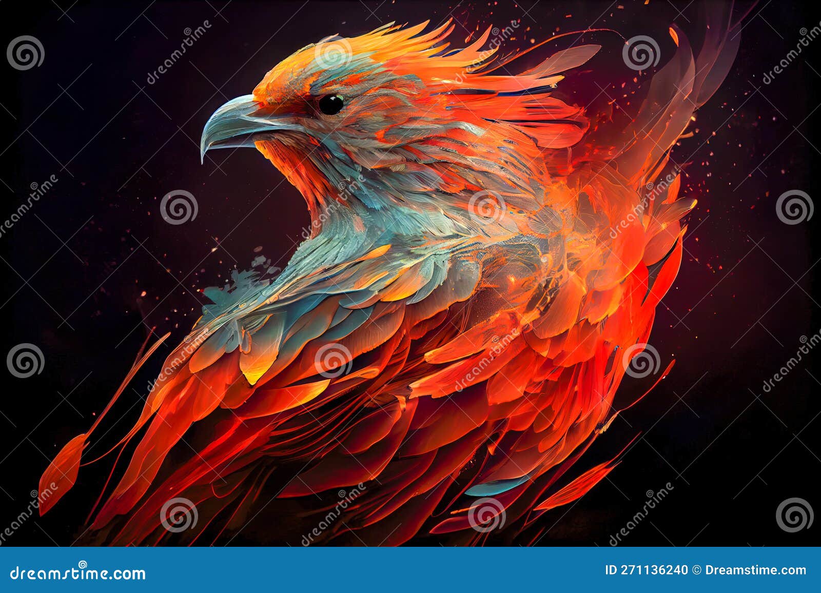 Phoenix Bird in Fiery Rays. Generative AI, Generative, AI Stock ...