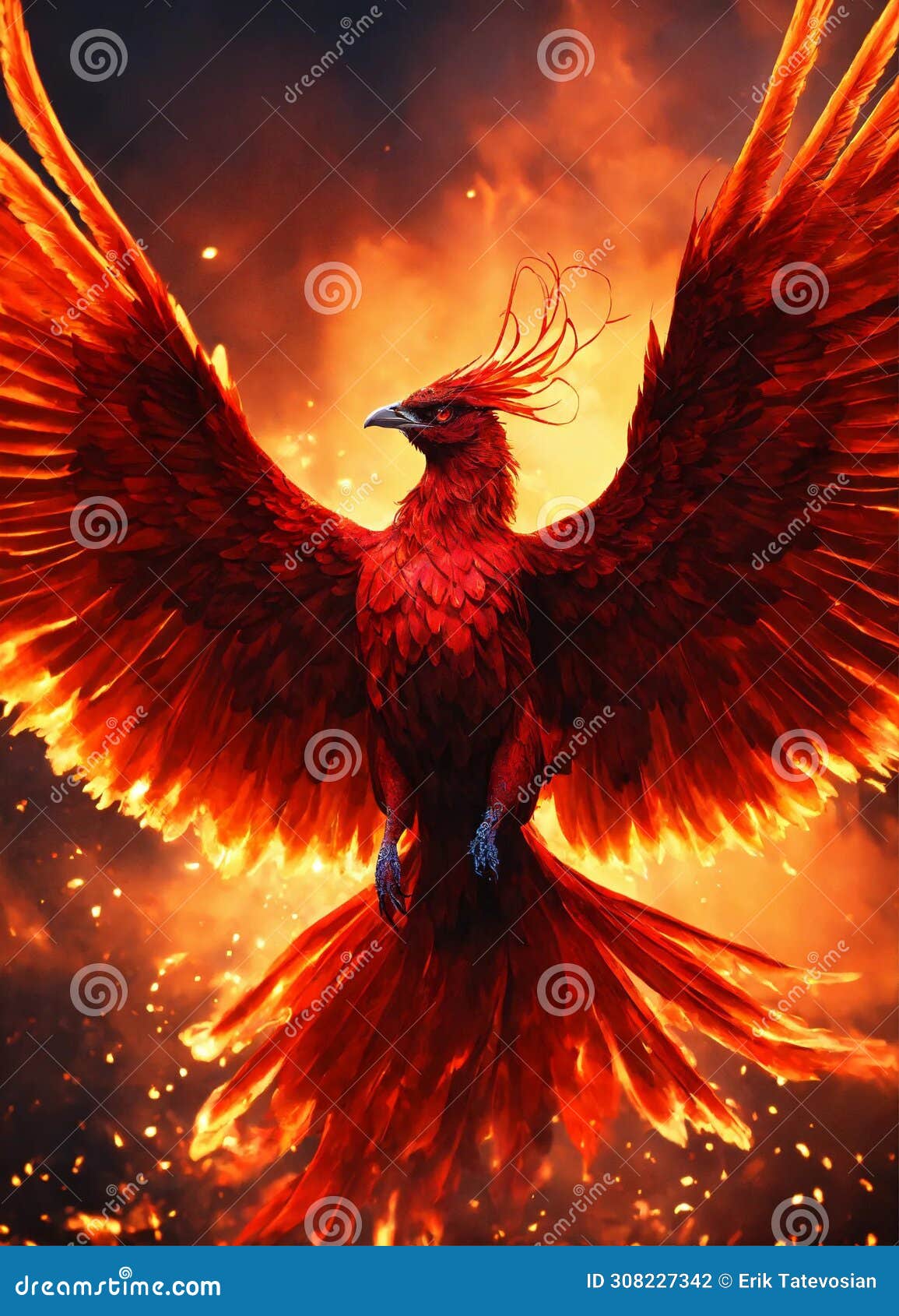 Phoenix Bird on Fire. Selective Focus Stock Photo - Image of bird ...
