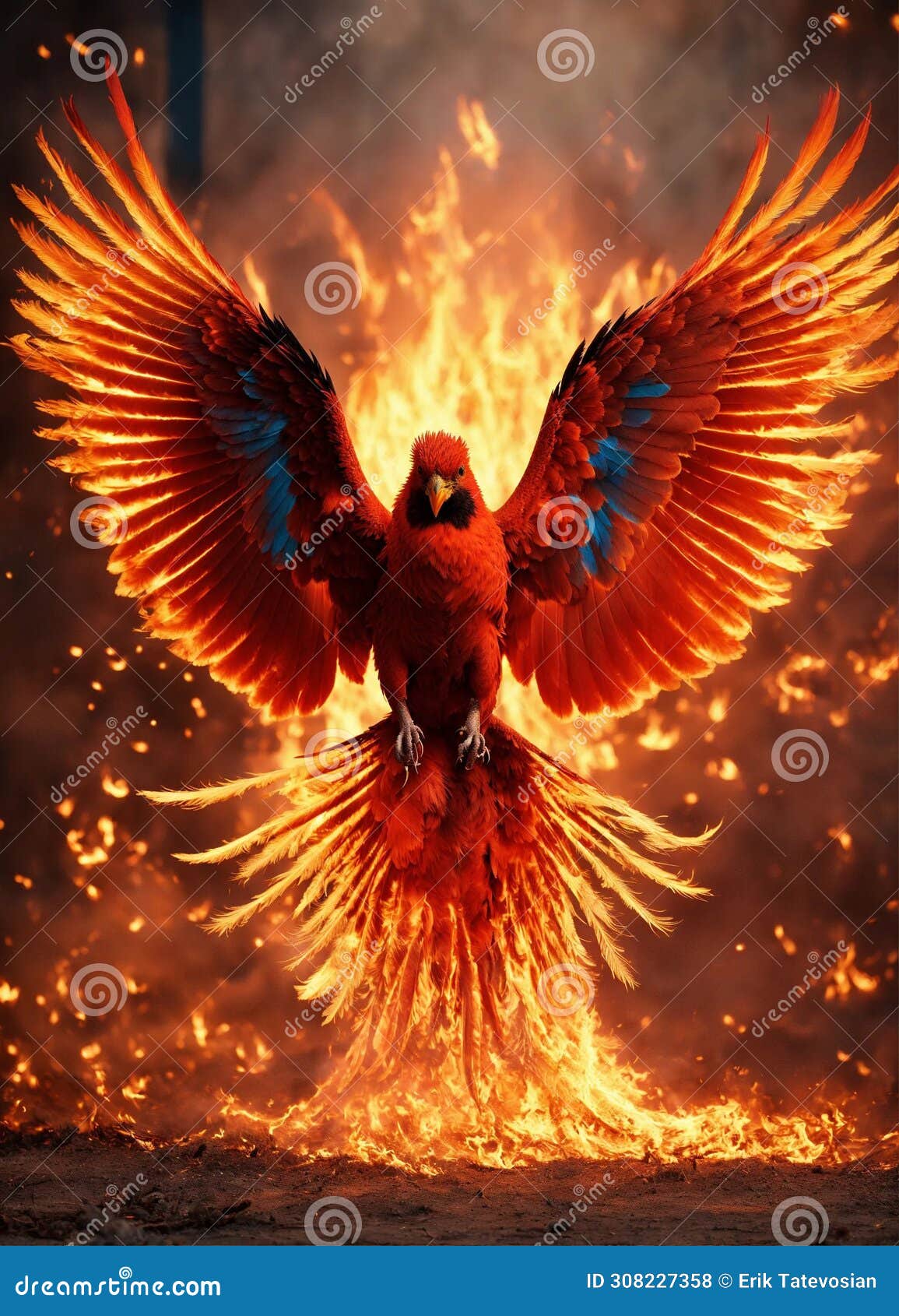 Phoenix Bird on Fire. Selective Focus Stock Photo - Image of burning ...