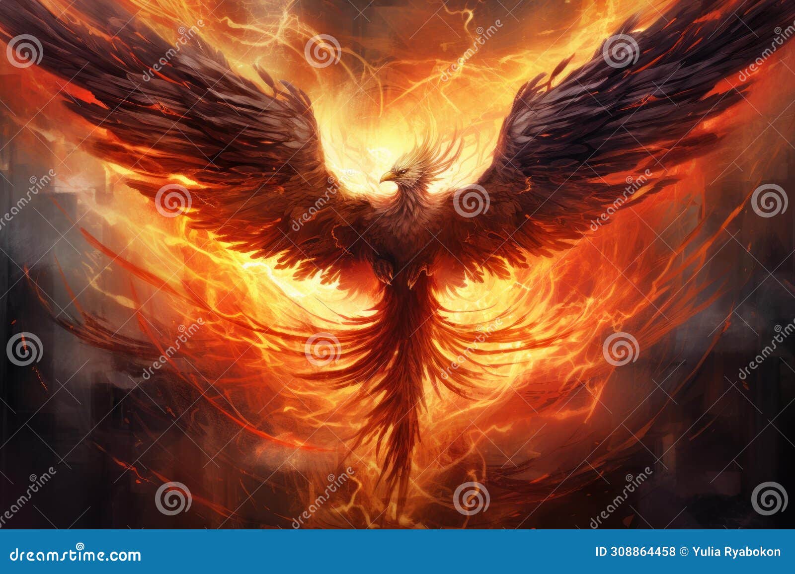 Phoenix Bird Rebirth. Generate Ai Stock Illustration - Illustration of ...