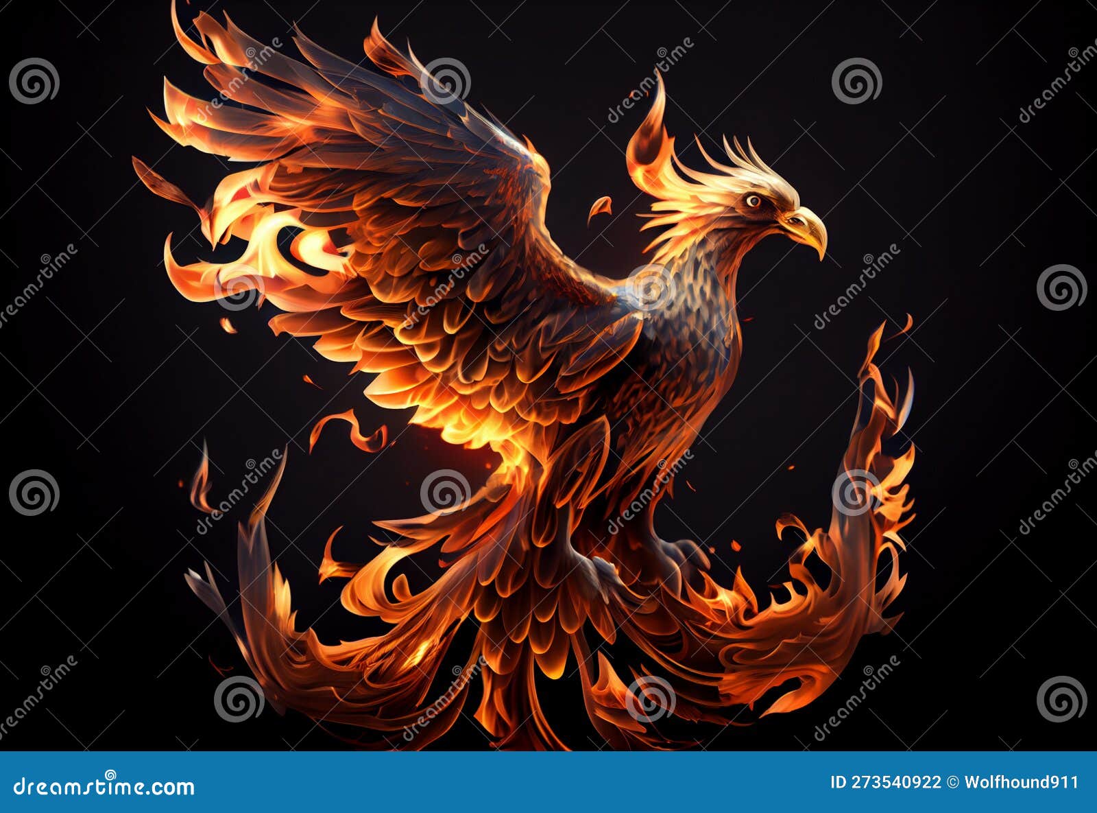 Phoenix Bird Risen from the Ashes, Fire Bird. Burning Bird. Generate Ai ...