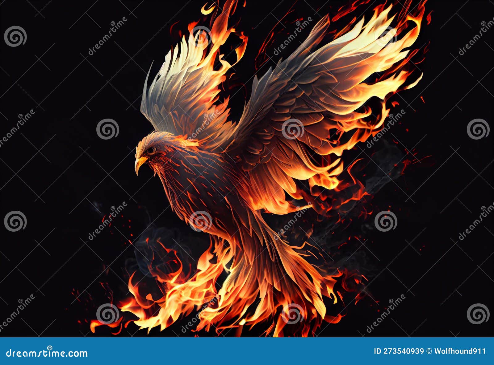 Phoenix Bird Risen from the Ashes, Fire Bird. Burning Bird. Generate Ai ...