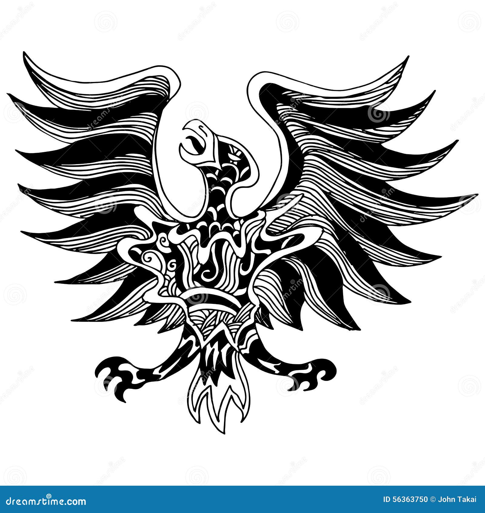 Phoenix Bird Rising stock vector. Illustration of reborn - 56363750