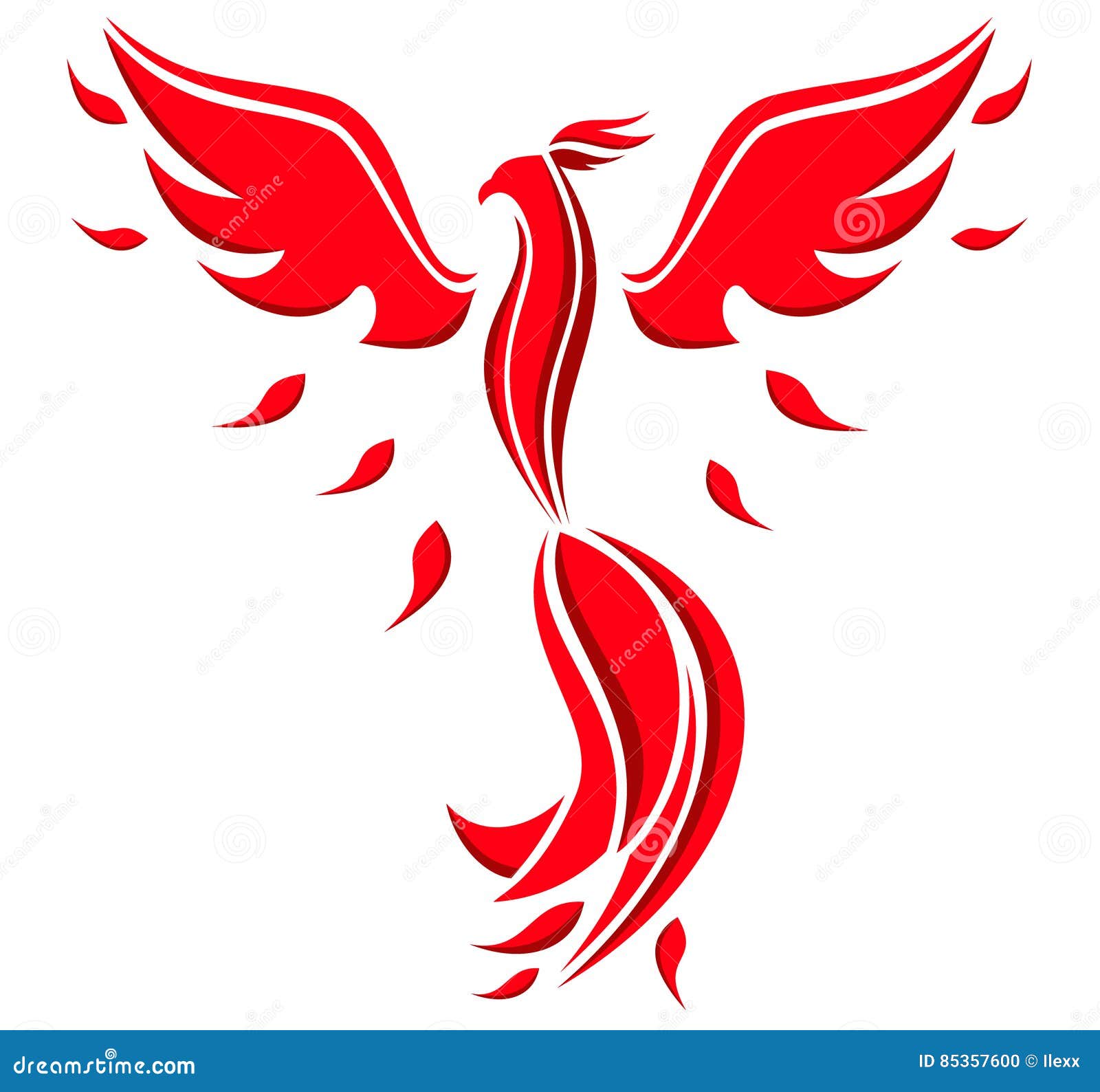 Phoenix bird symbol stock illustration. Illustration of rebirth - 85357600