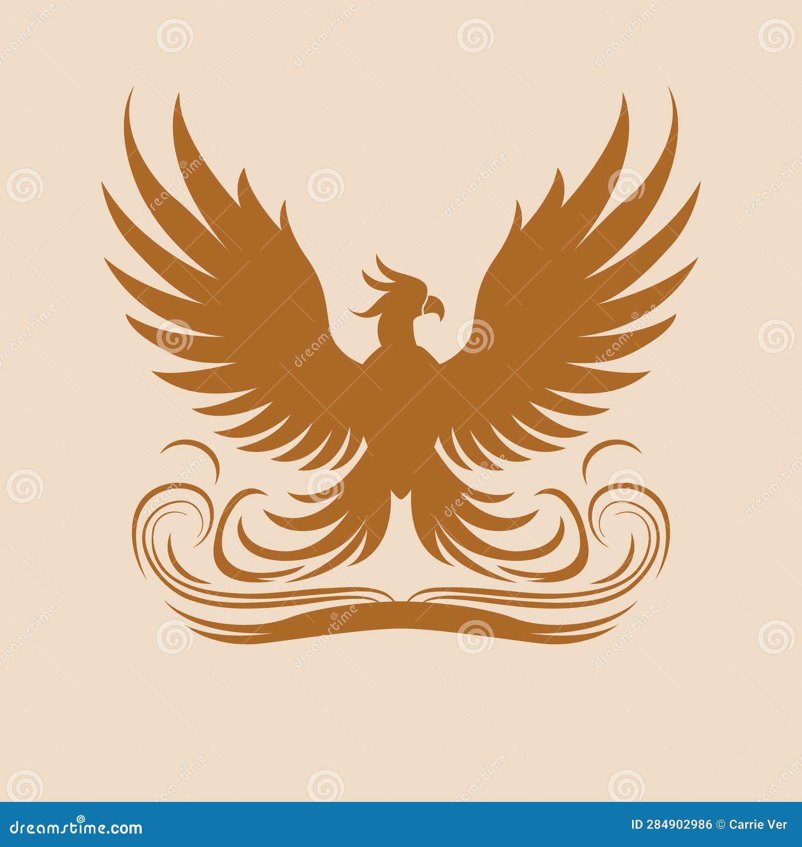 Phoenix bird vector design stock vector. Illustration of label - 284902986
