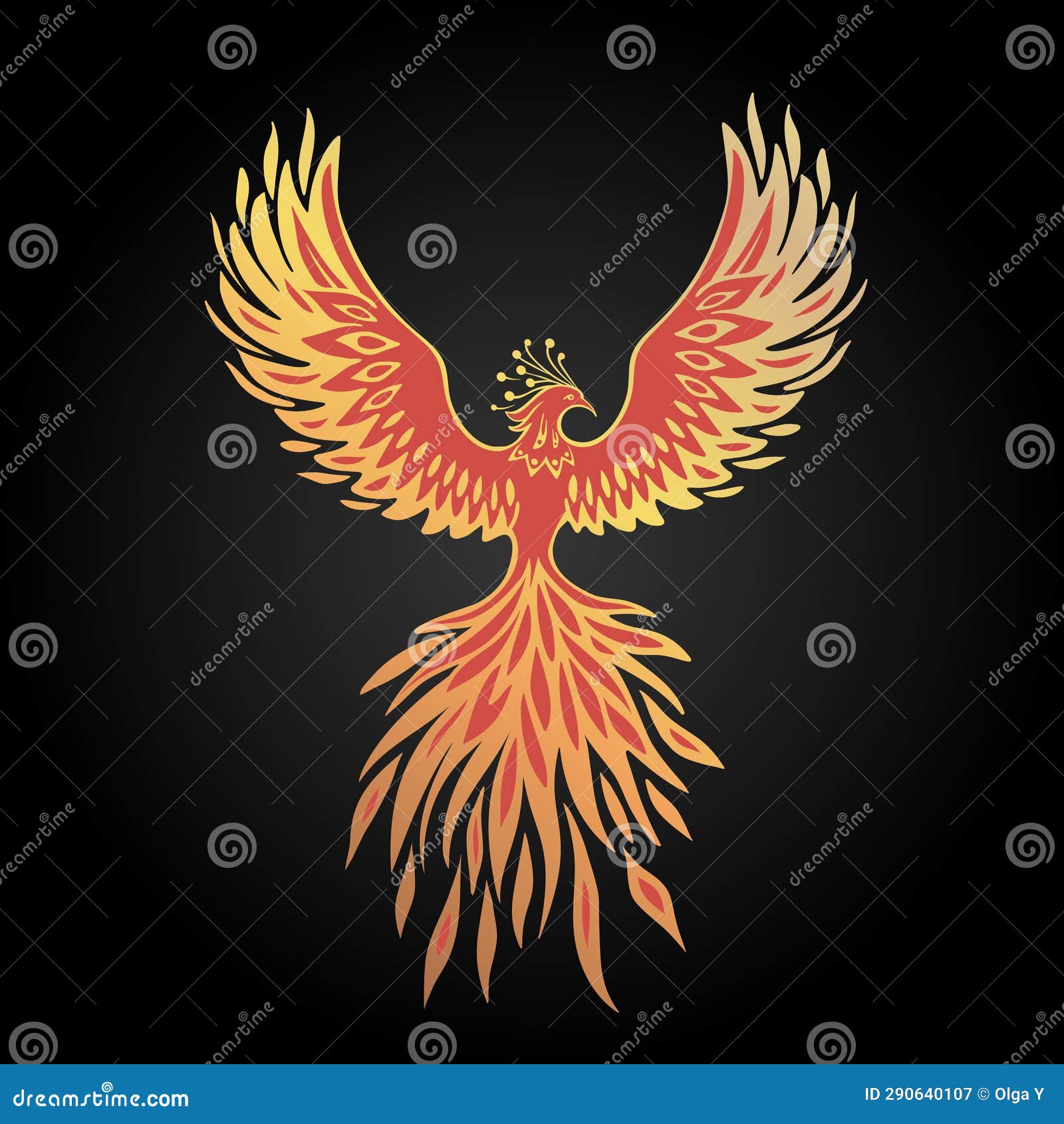 Phoenix Bird, Vector Drawing. Firebird. Stock Illustration ...