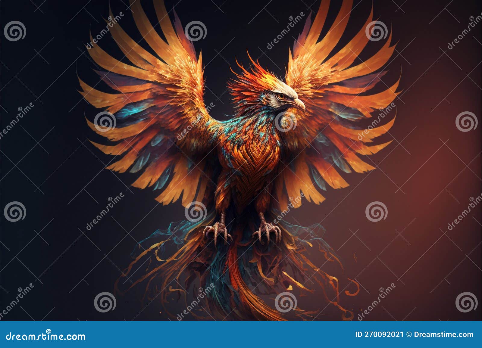 Phoenix Bird with Wings on Fire. Mythological Folklore Spiritual ...