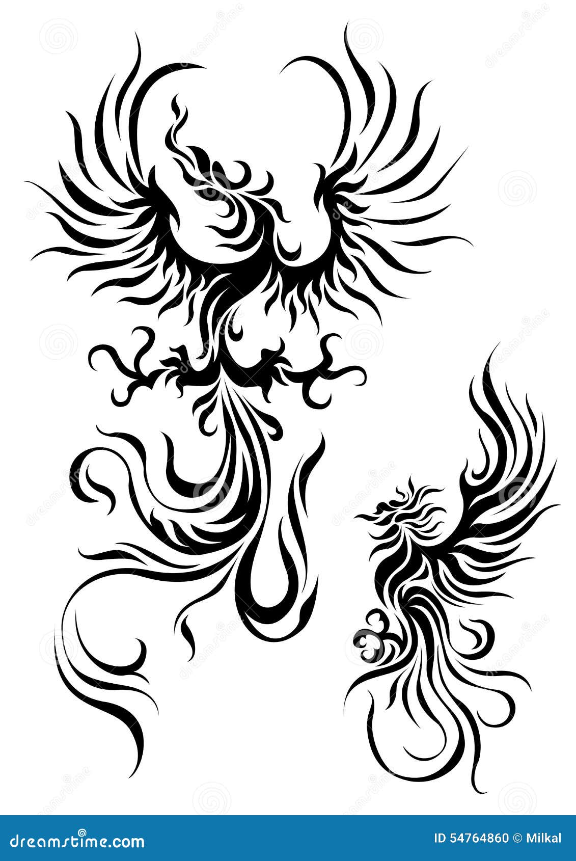 Phoenix stock vector. Illustration of baroque, animals - 54764860