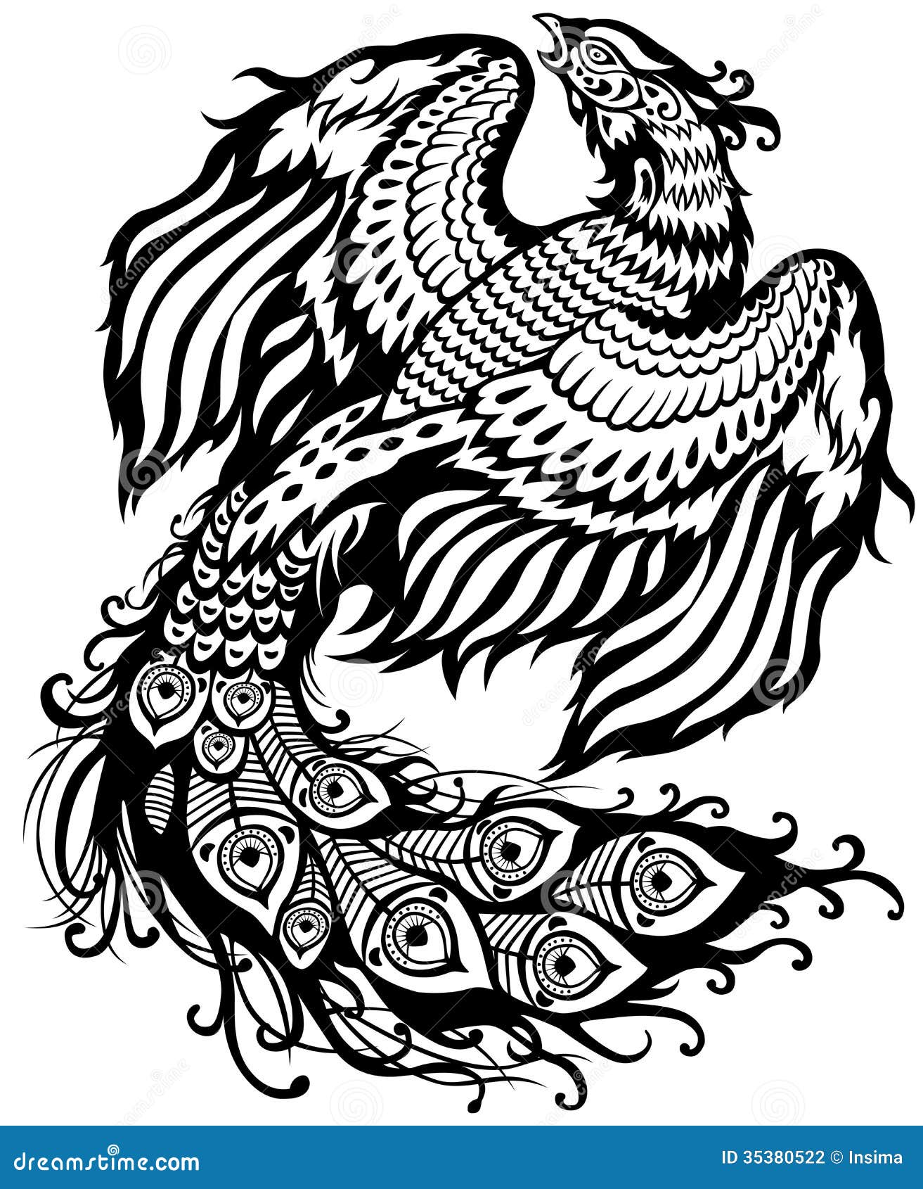 Phoenix black white stock photo. Image of esoteric, nature - 35380522