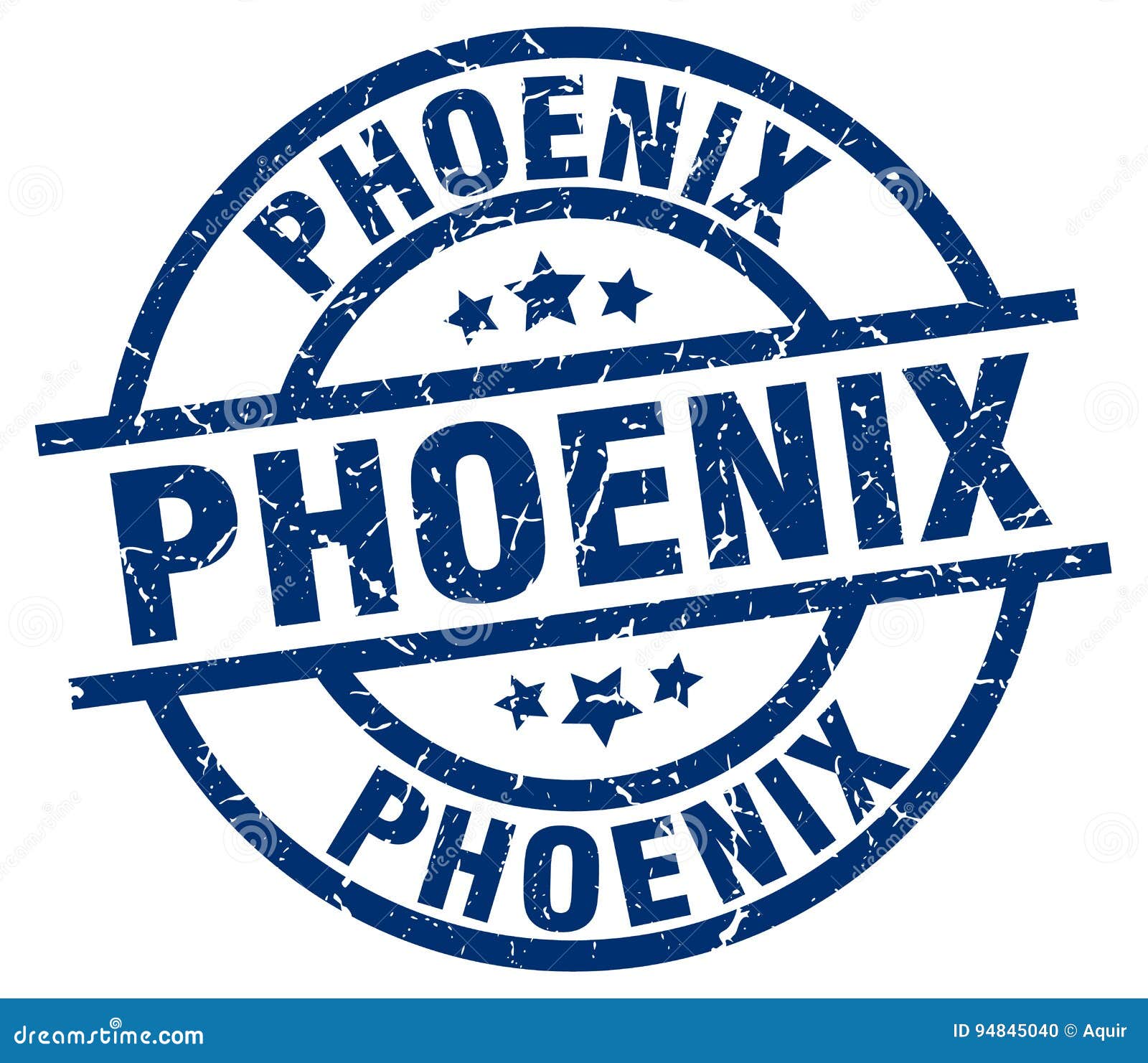 Phoenix blue round stamp stock vector. Illustration of grungy - 94845040