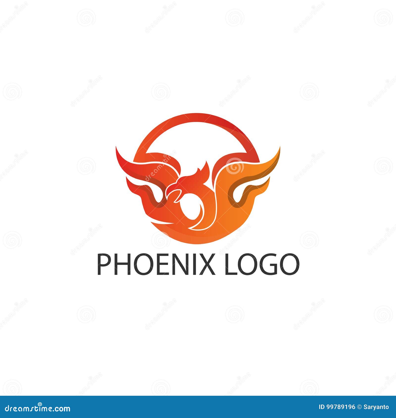 Phoenix Circle Logo Concept. Stock Vector - Illustration of dirty ...