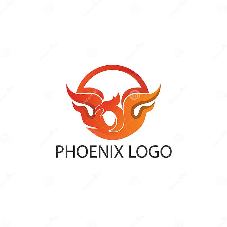 Phoenix Circle Logo Concept. Stock Vector - Illustration of dirty ...