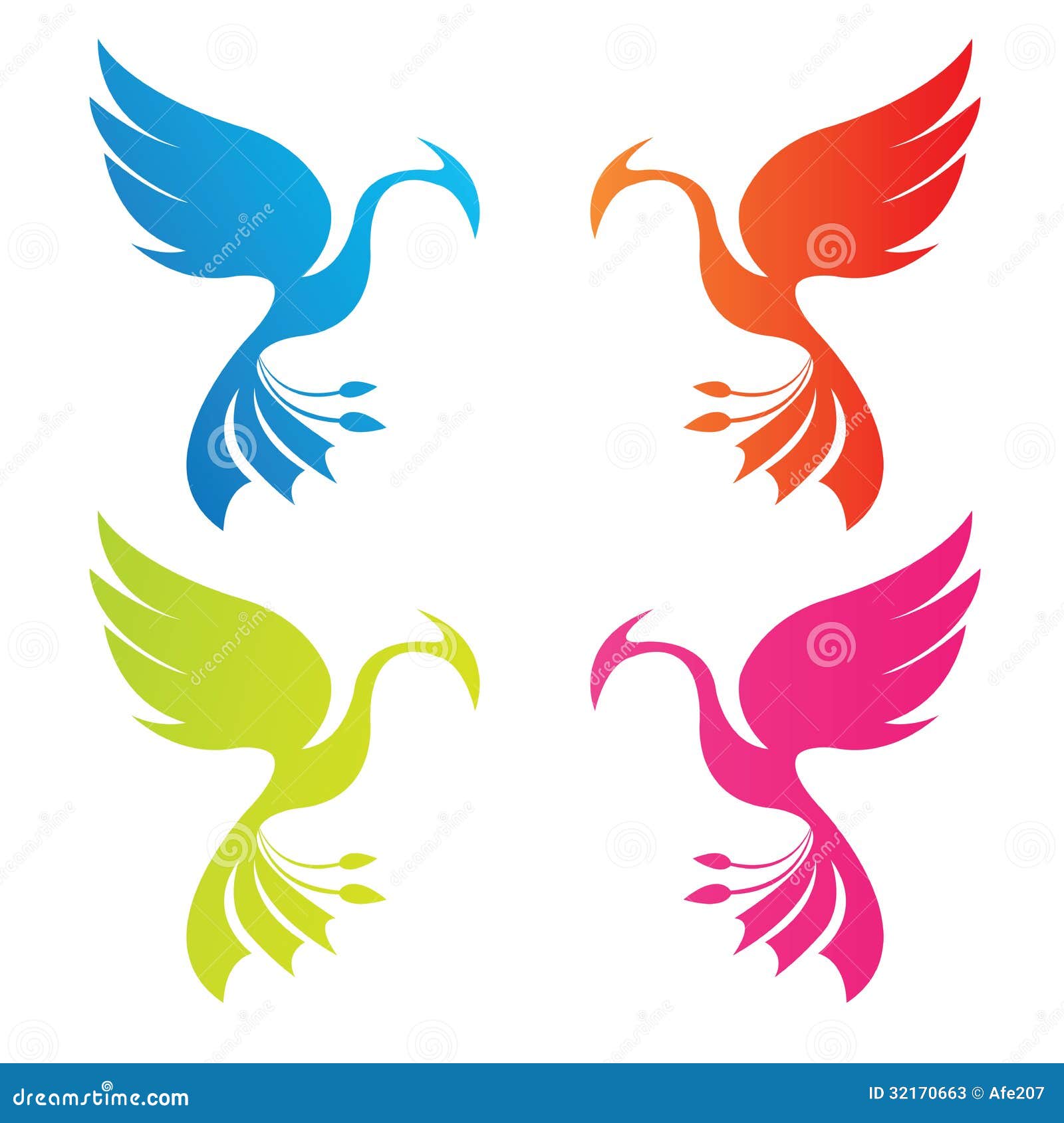 Phoenix color stock vector. Illustration of fantasy, design - 32170663