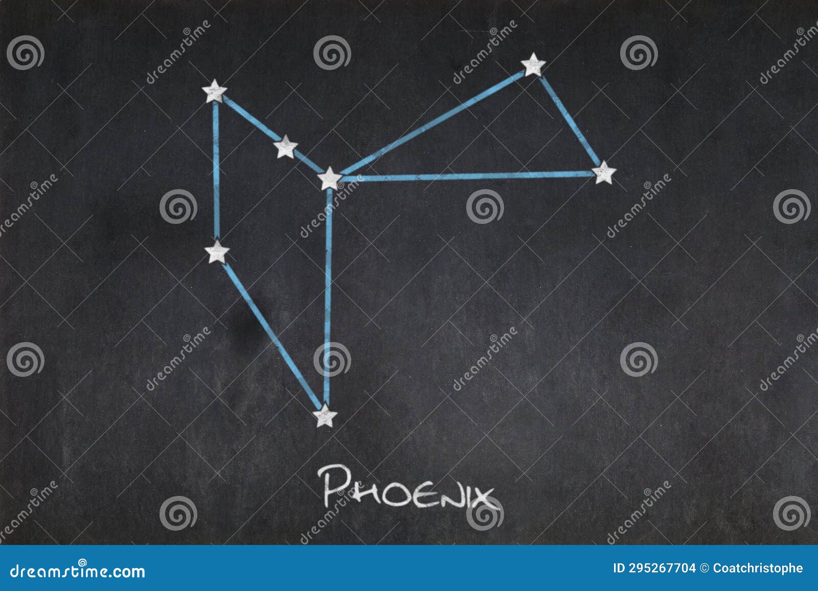 Phoenix Constellation Drawn on a Blackboard Stock Photo - Image of ...