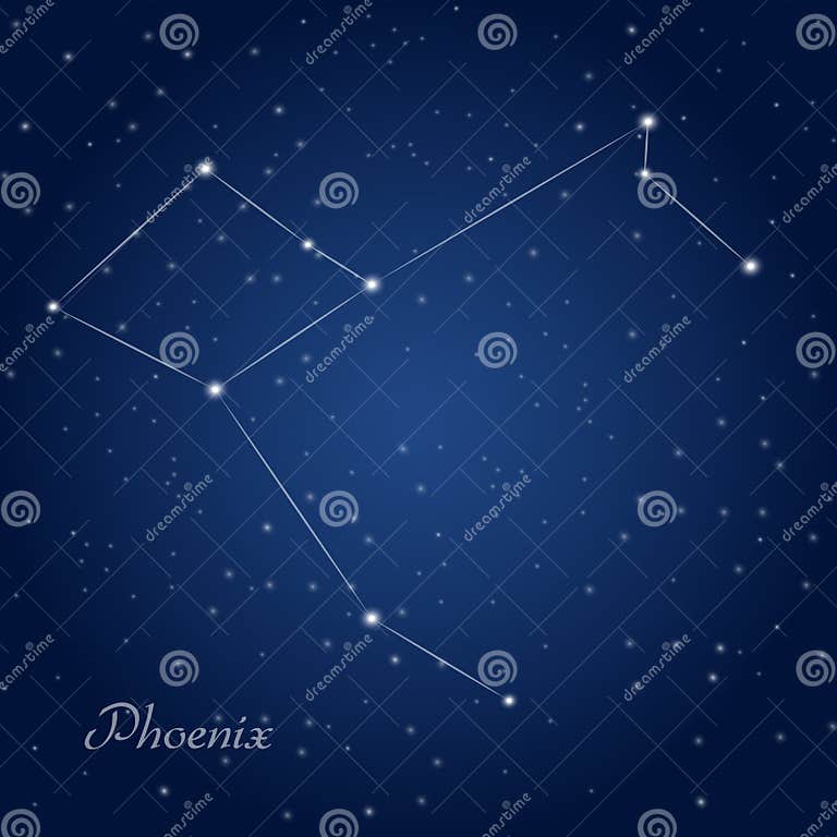 Phoenix constellation stock vector. Illustration of vector - 67415338