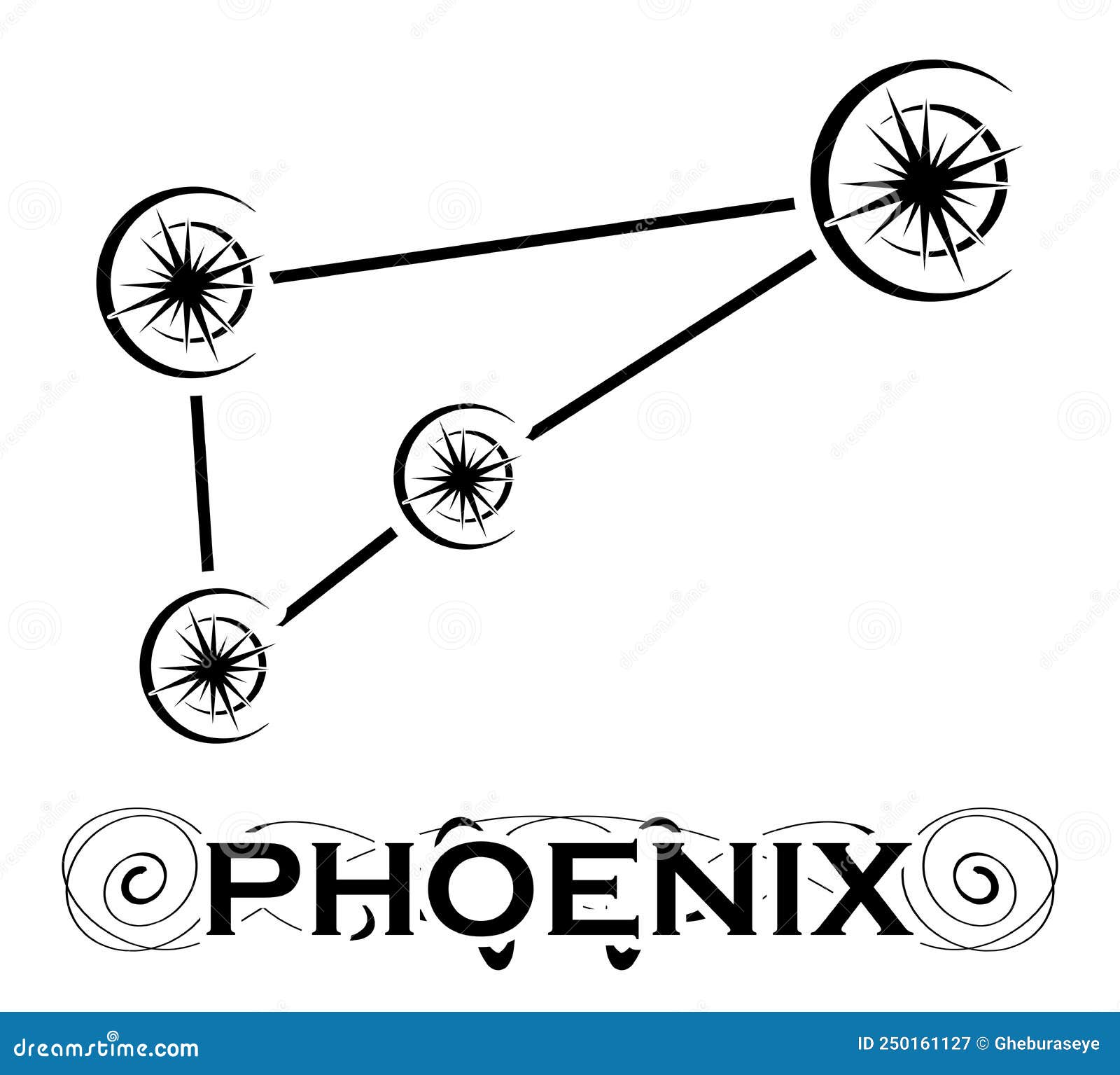 Phoenix Constellation. Stars In The Night Sky. Cluster Of Stars And ...