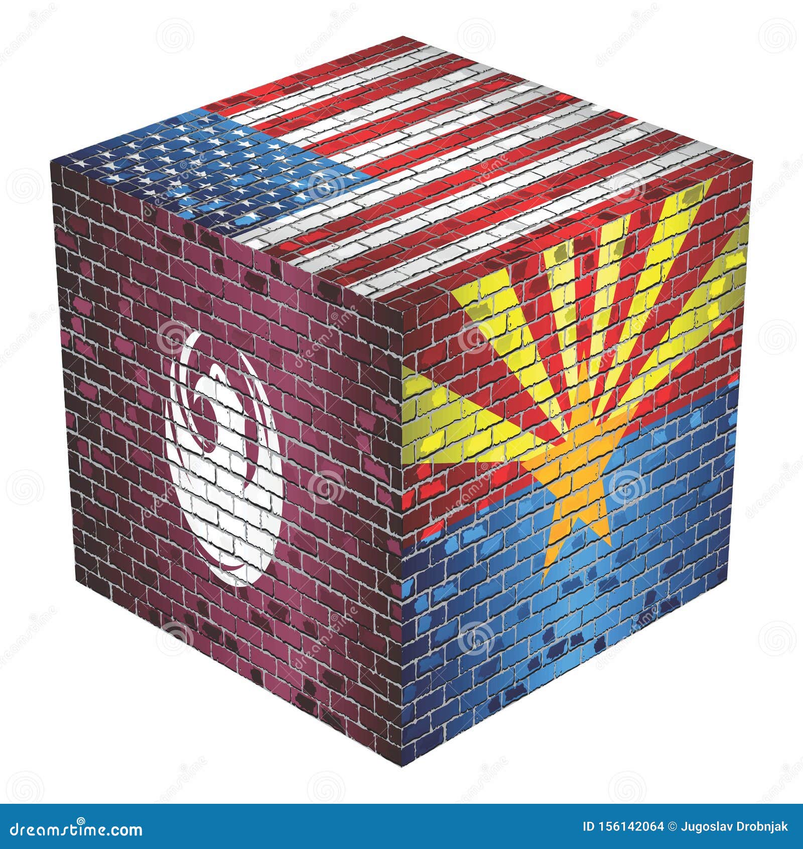 Phoenix Cube in Made of Bricks Stock Vector - Illustration of city ...
