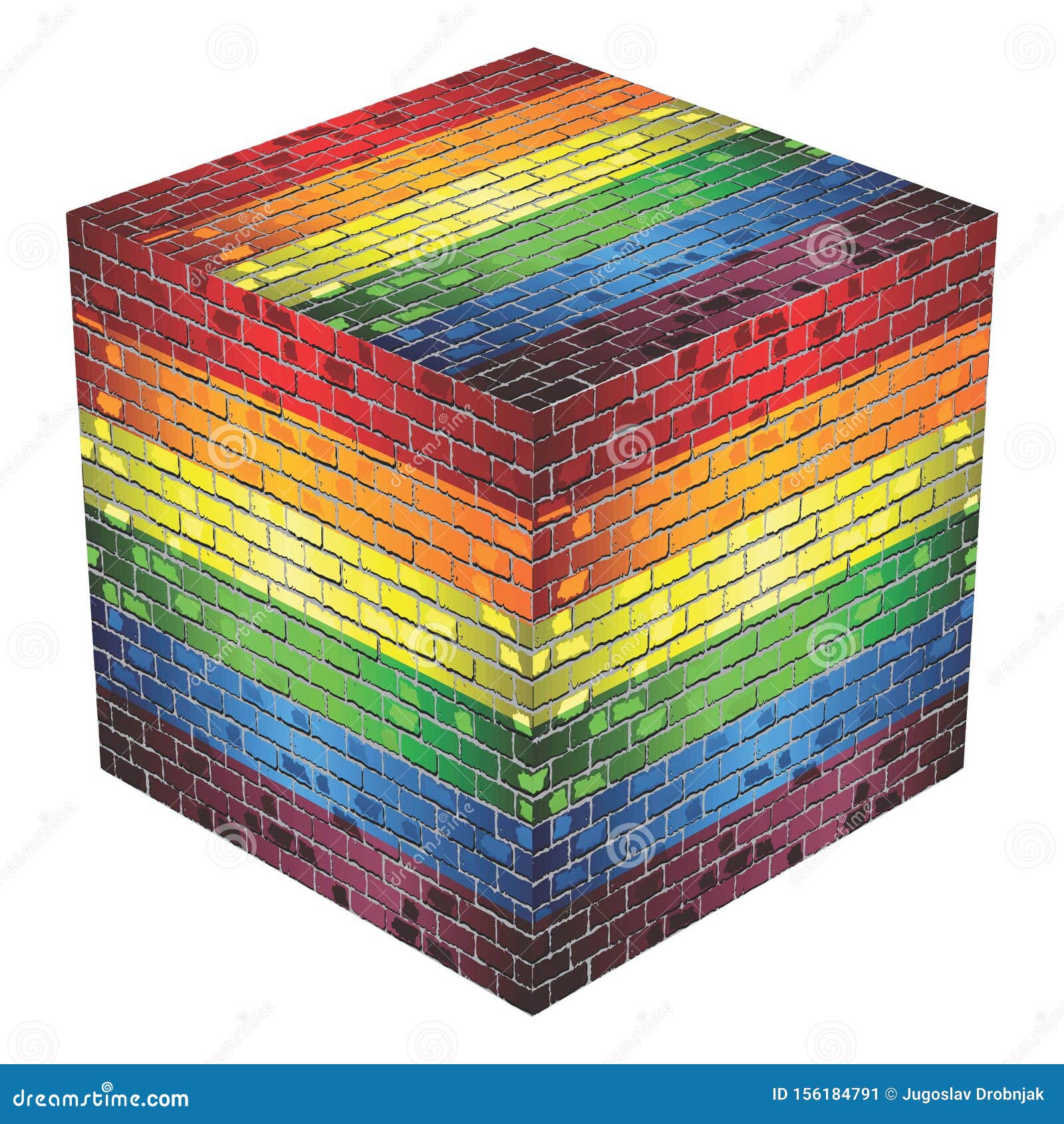 Phoenix Cube in Made of Bricks Stock Vector - Illustration of ensign ...