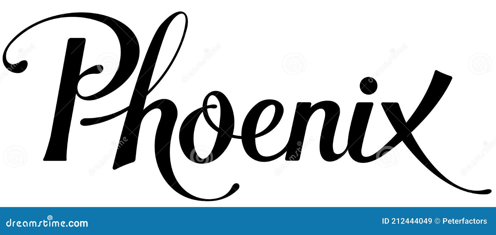 Phoenix - Custom Calligraphy Text Stock Vector - Illustration of design ...