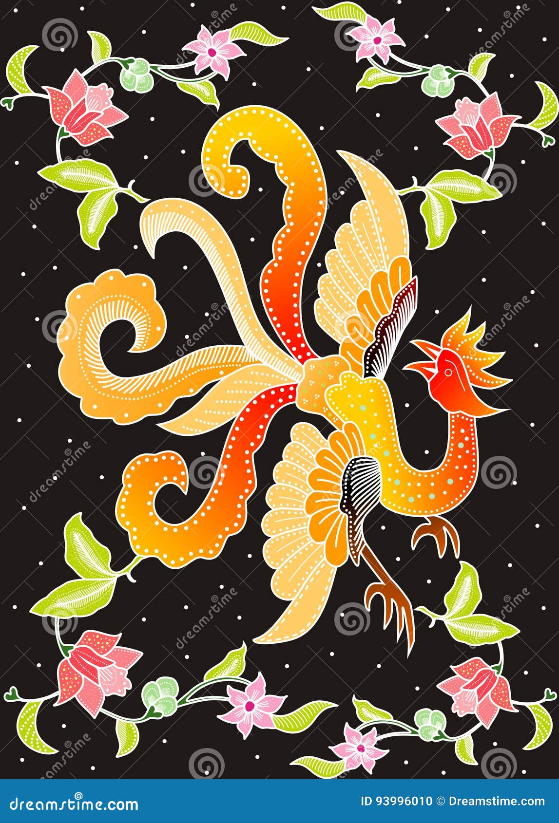 The Phoenix on the Dark stock illustration. Illustration of black ...