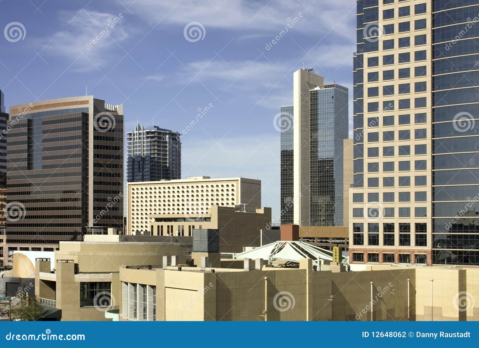 Phoenix Downtown City Office Buildings Stock Photo - Image of glass ...