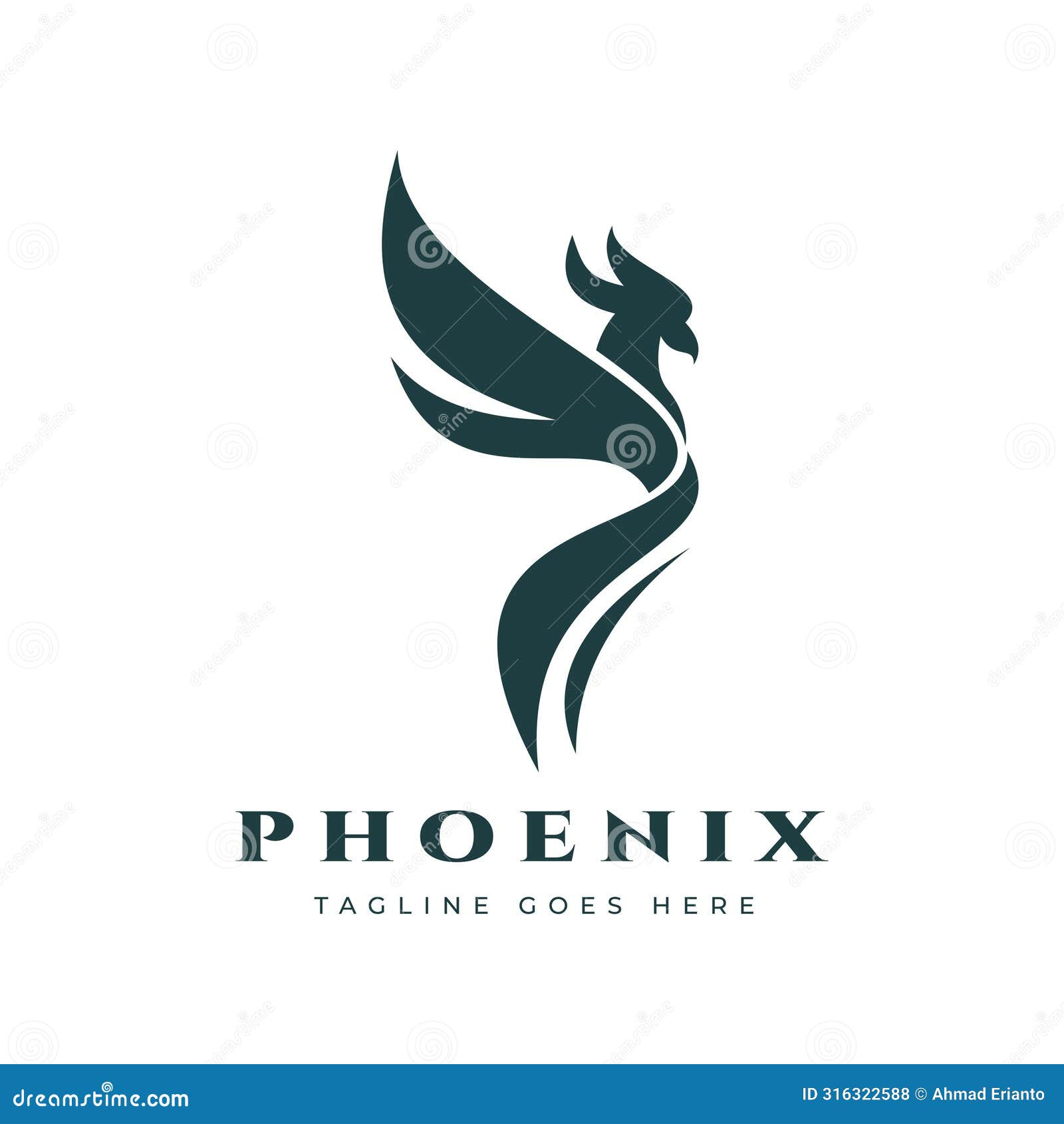 Phoenix Eagle Classic Bird Wings Design Abstract Animal Template Vector ...