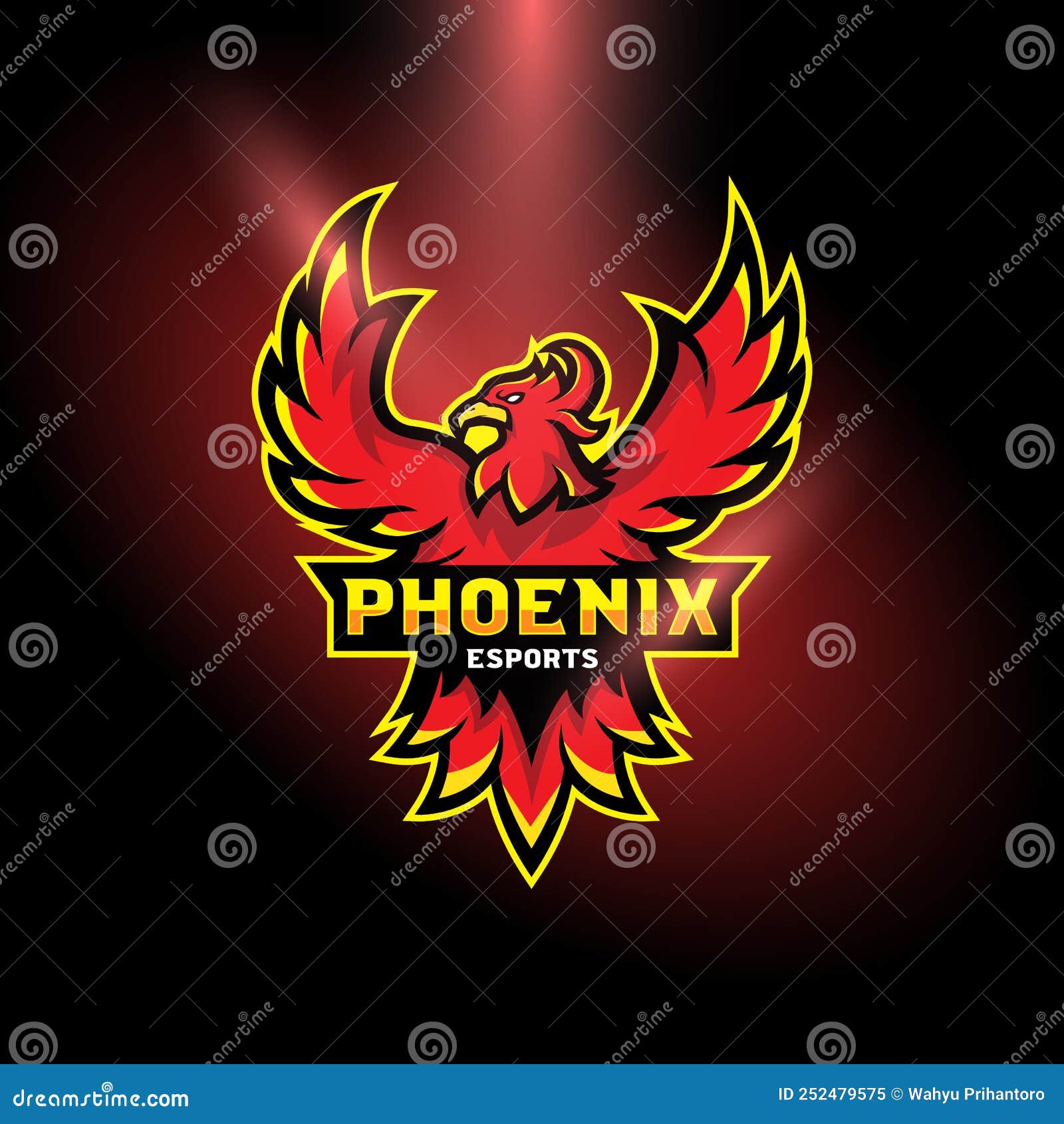 Phoenix Esports Logo Red Color Stock Vector - Illustration of falcon ...