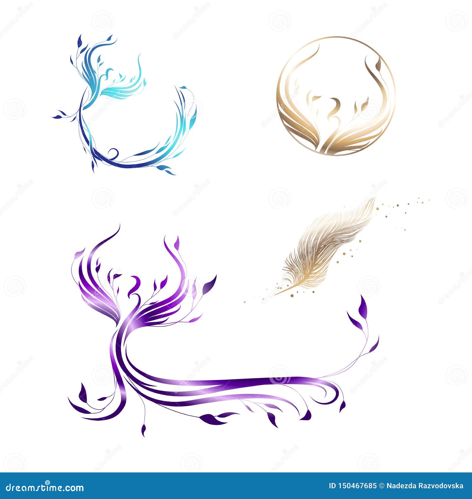 Phoenix and feather stock vector. Illustration of spiritual - 150467685