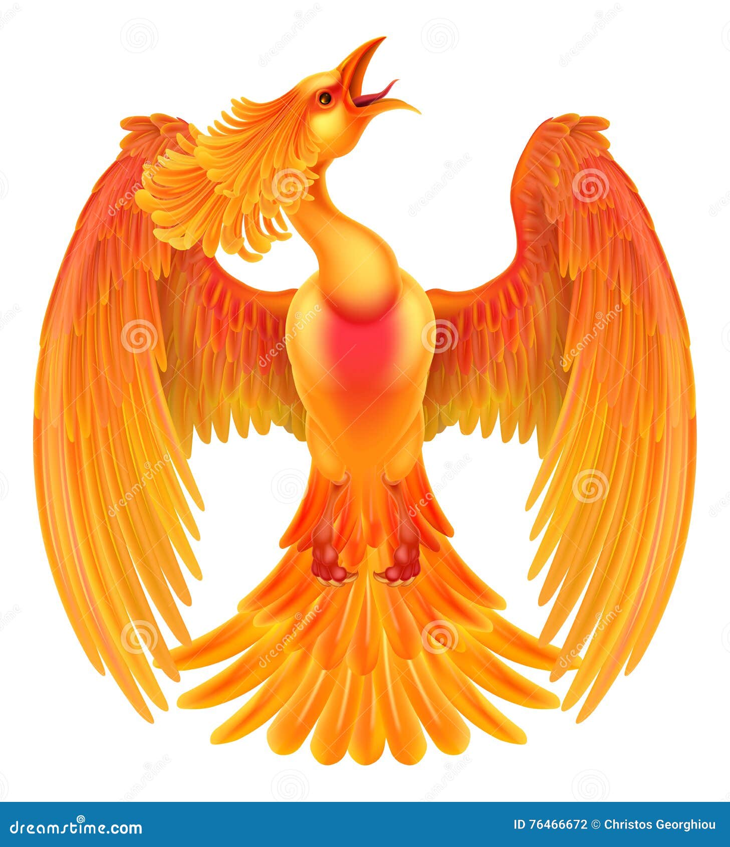 Phoenix-Feuer-Vogel vektor abbildung. Illustration von anzeige - 76466672