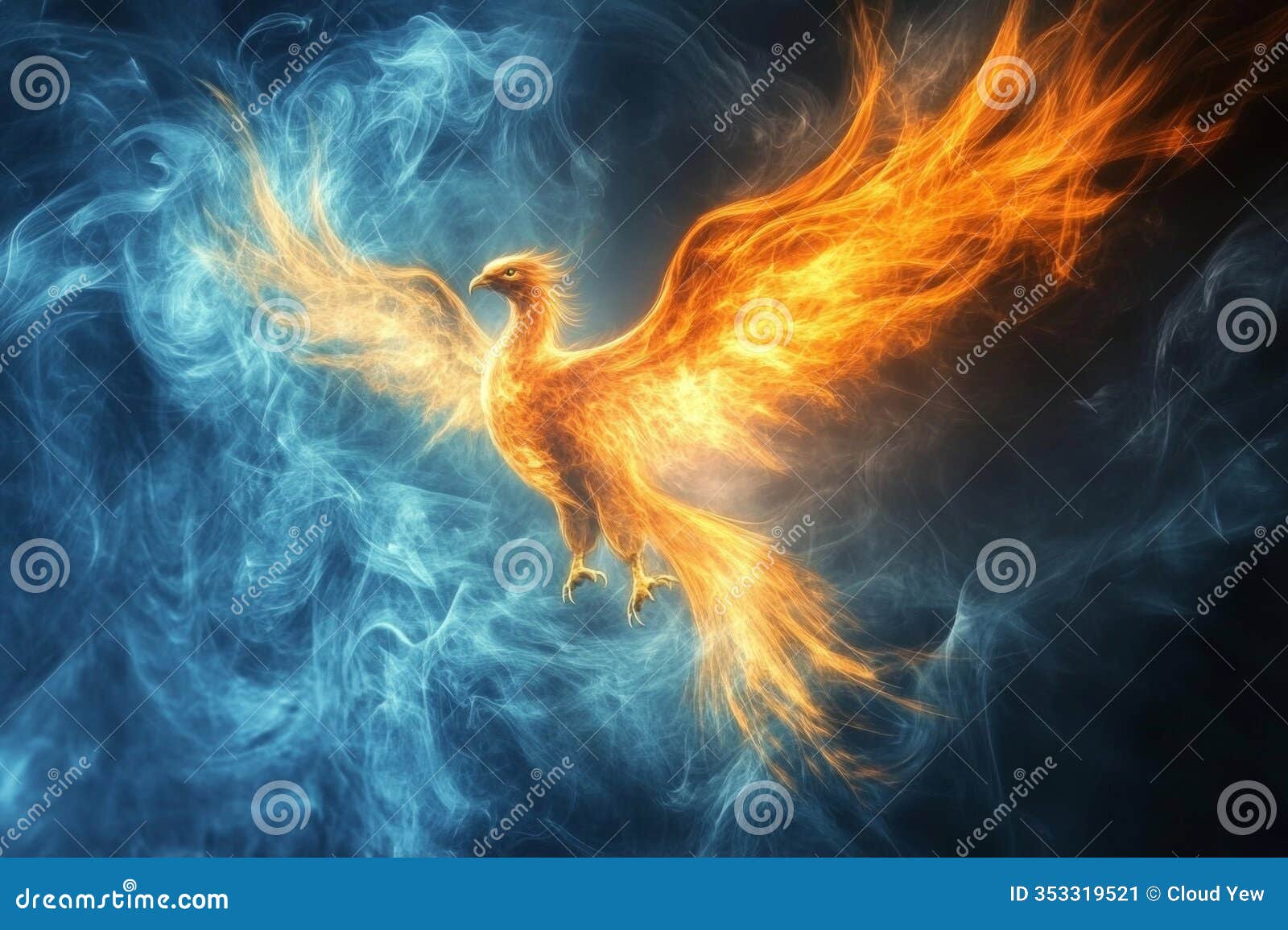 Phoenix of Fire and Ice, a Mythical Symbol of Rebirth Stock ...