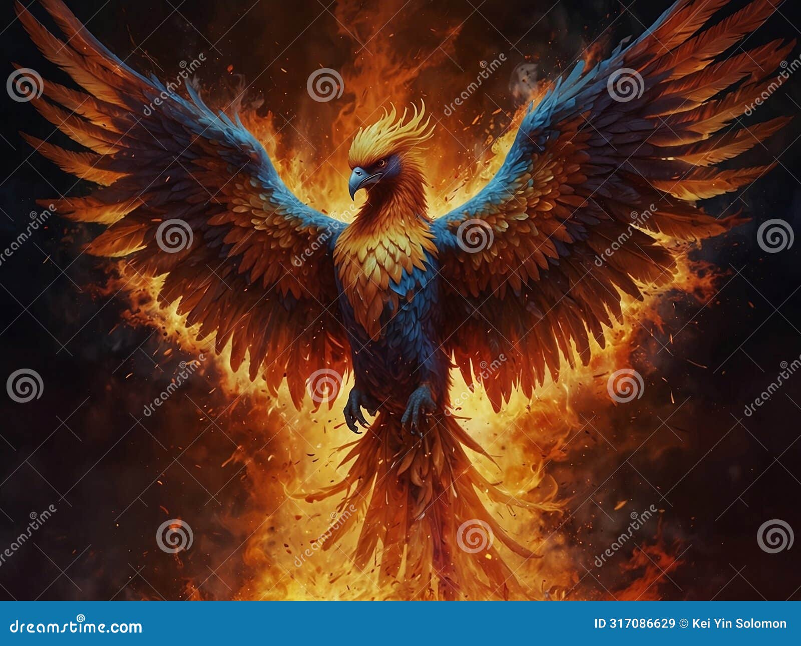 Phoenix with Fire stock image. Image of symbol, glowing - 317086629