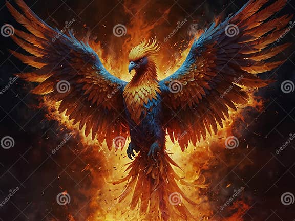 Phoenix with Fire stock image. Image of symbol, glowing - 317086629
