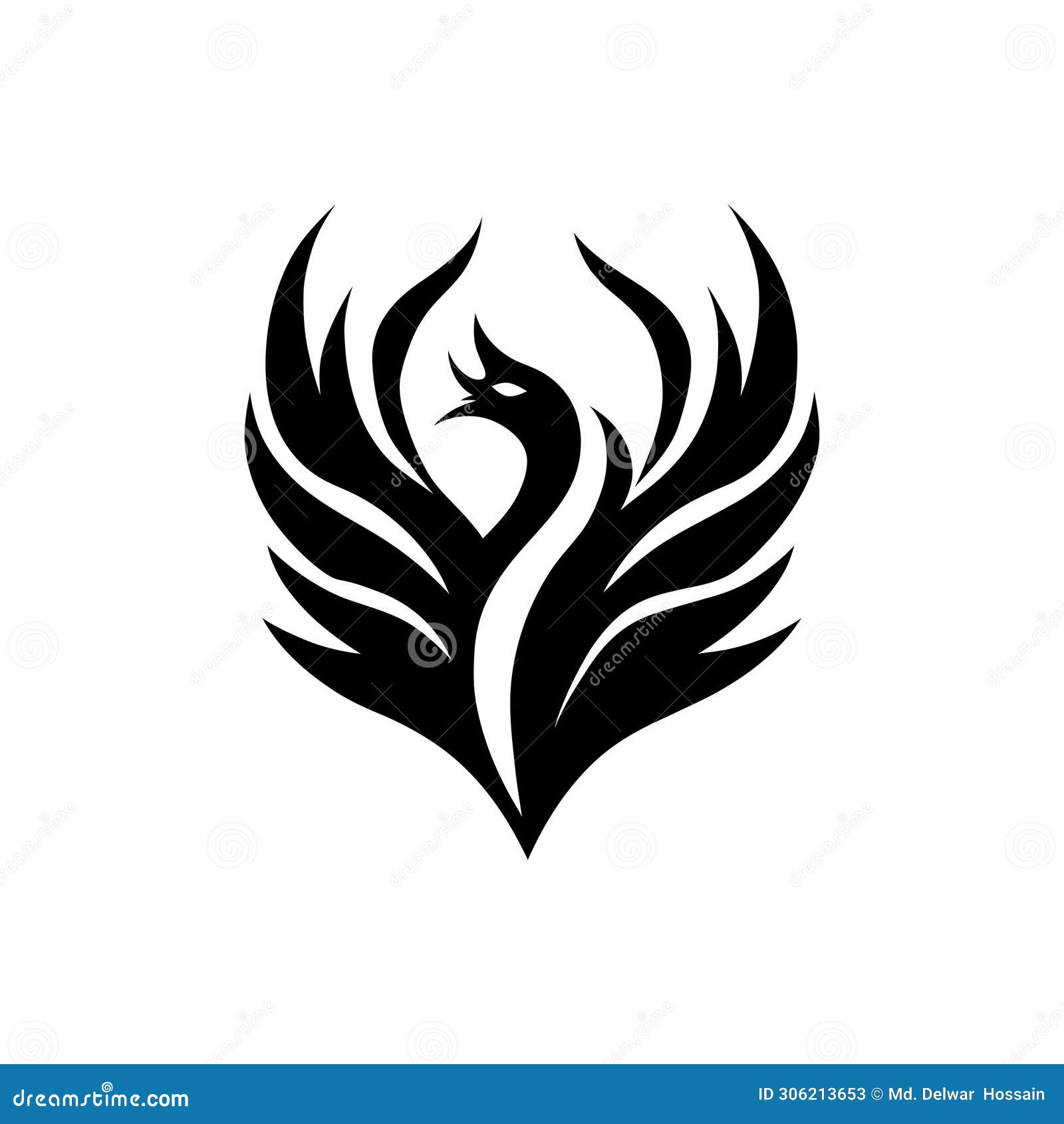 Phoenix Flame Clipart Bird Logo Vector Illustration | CartoonDealer.com ...
