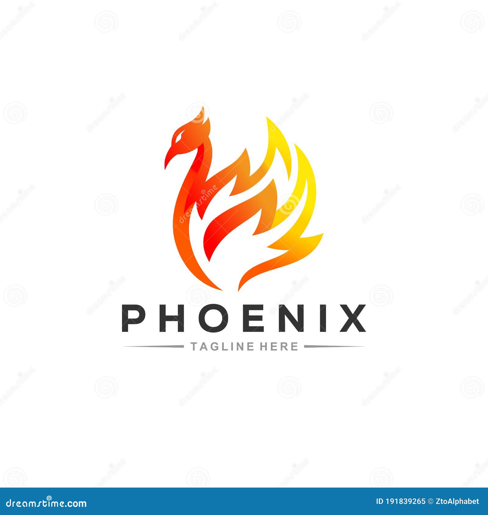 Phoenix Flame Logo Template Stock Vector - Illustration of isolated ...