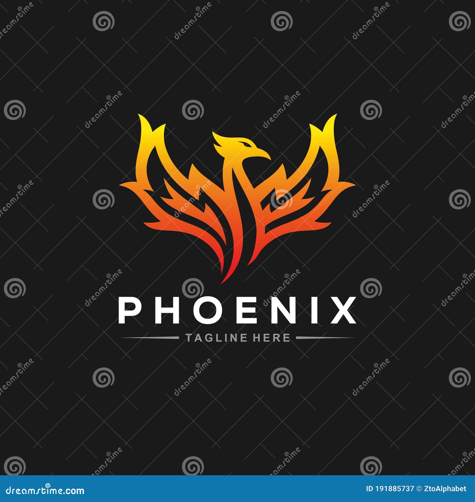 Phoenix Flames Logo Template Stock Vector - Illustration of phoenix ...