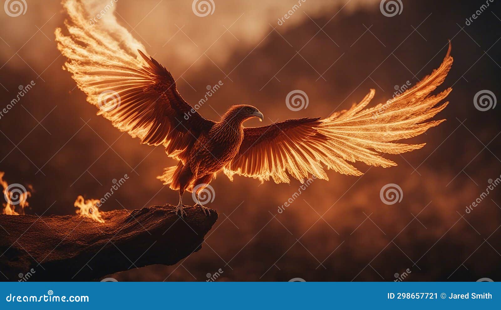 Phoenix in Flight a Fire Phoenix that Flies in the Sky with Speed and ...