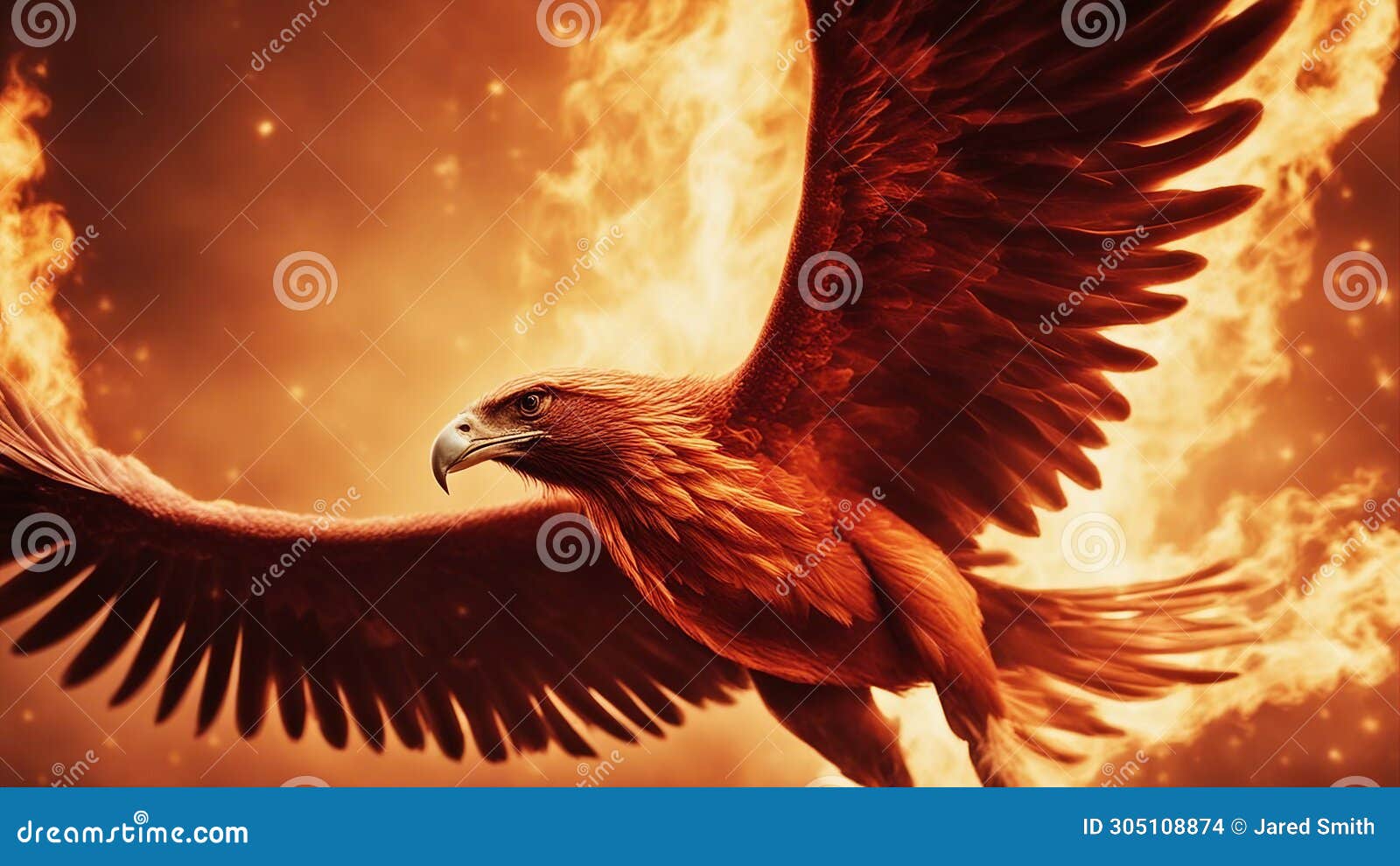 Phoenix in Flight Fire Phoenix that Flies in the Sky with Speed and ...
