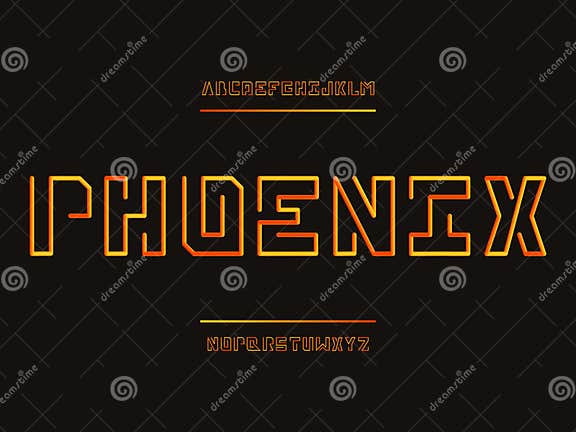 Phoenix Font. Vector Alphabet Stock Vector - Illustration of design ...