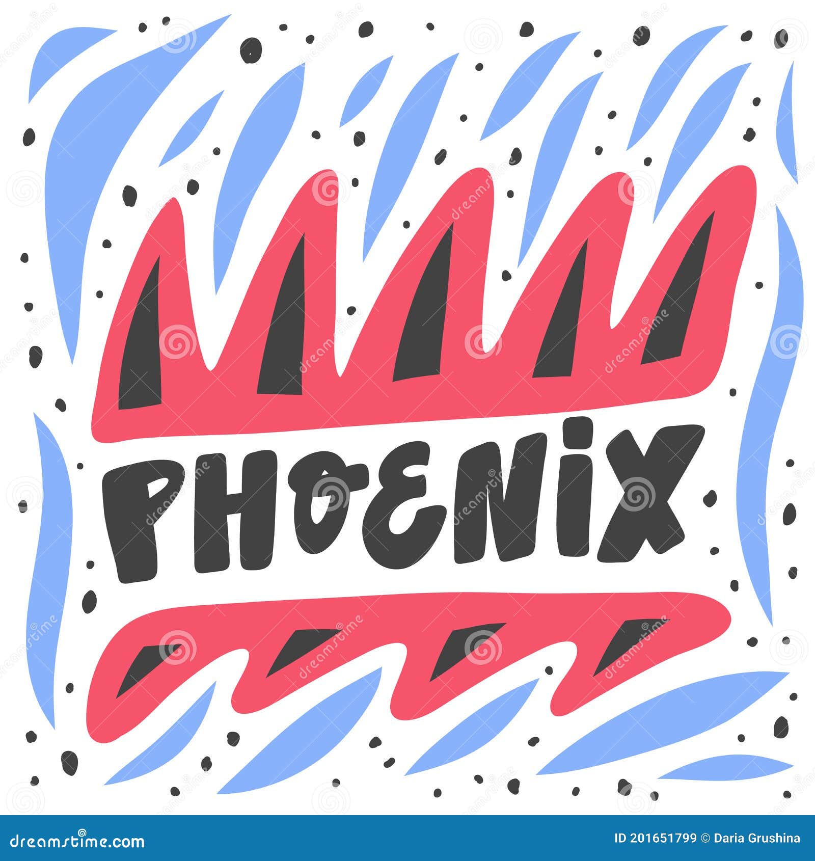 PHOENIX. Lettering On A White Background. Vector Design Template For ...