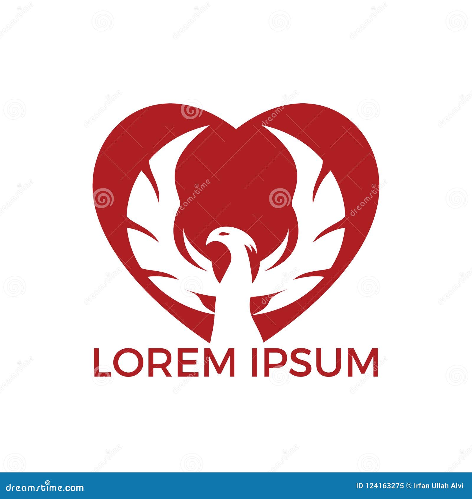 Phoenix Heart Logo Design. stock vector. Illustration of accounting ...