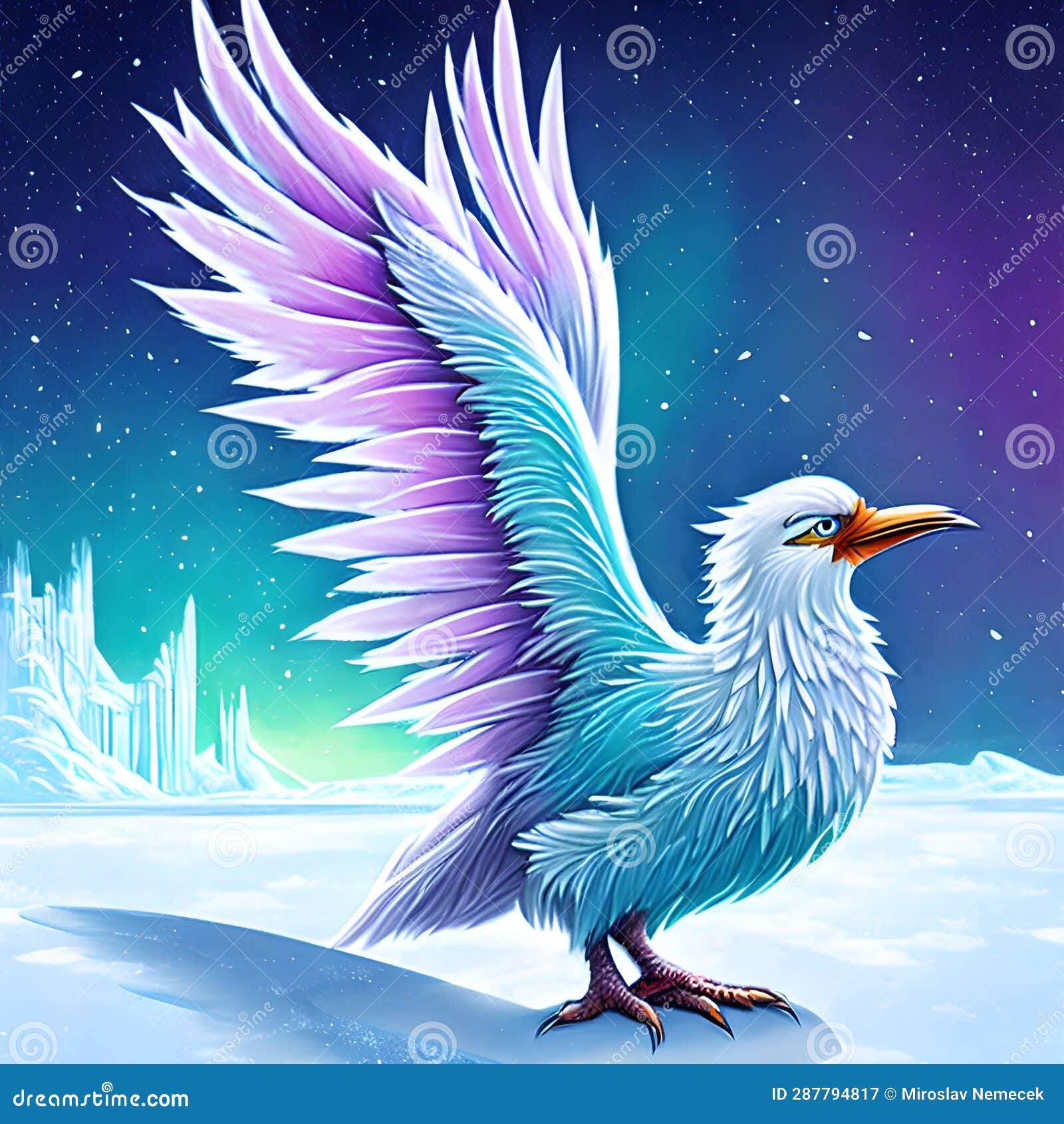 Phoenix Ice Bird, Generative AI Illustration Stock Illustration ...