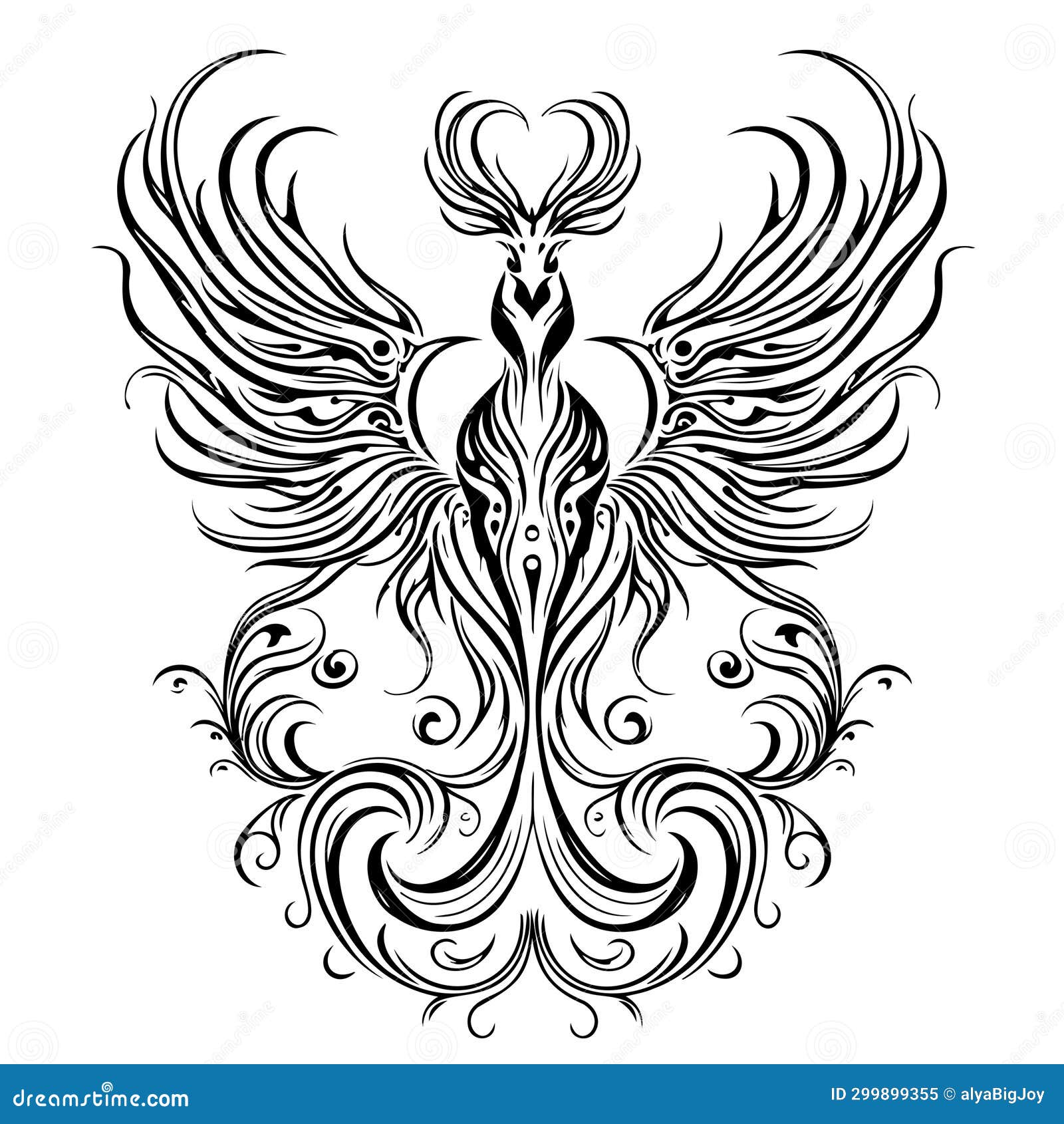 Phoenix Illustration, Drawing, Engraving, Ink, Line Art, Vector Stock ...
