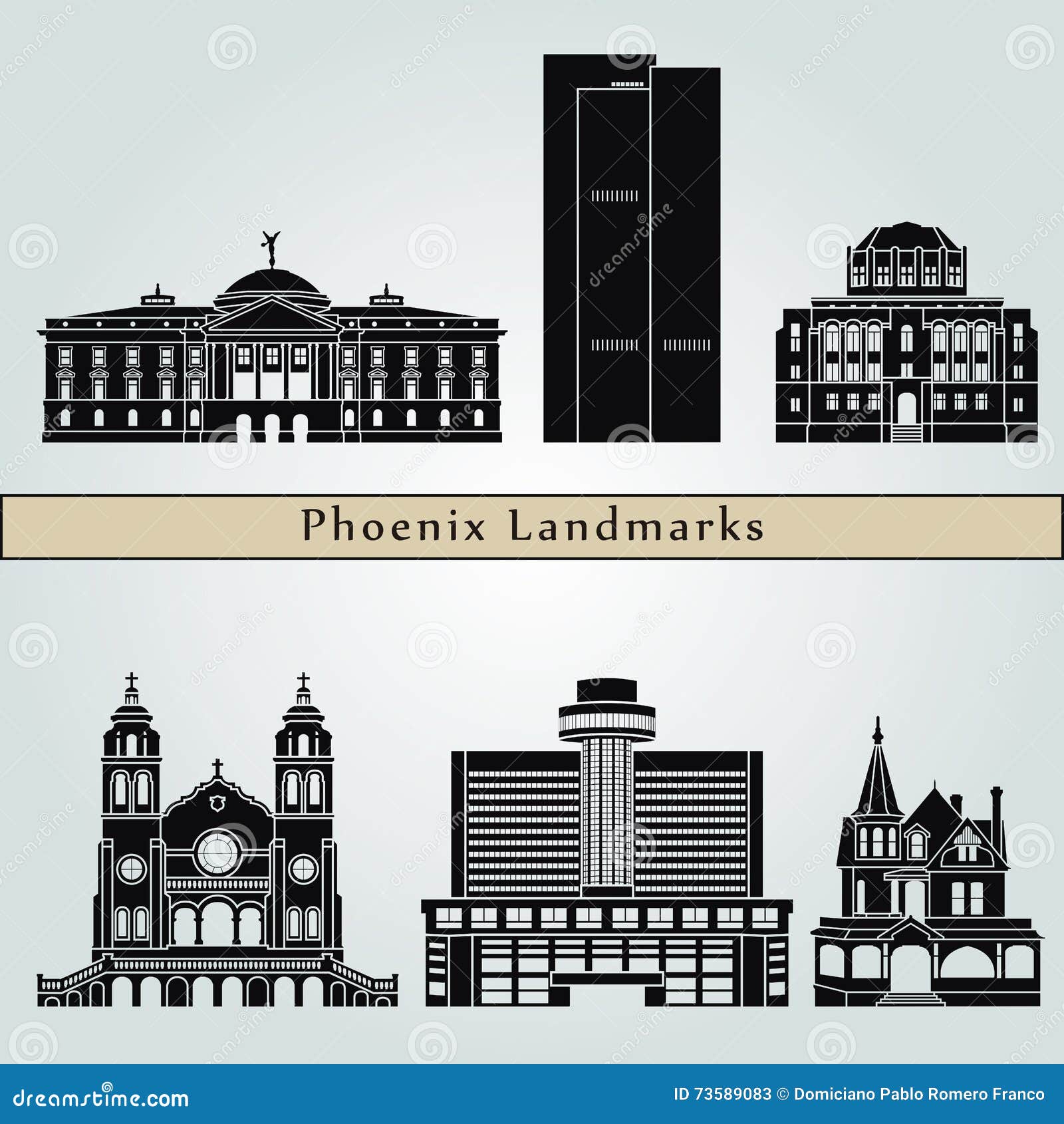 Phoenix Landmarks Monuments Stock Illustrations – 6 Phoenix Landmarks ...