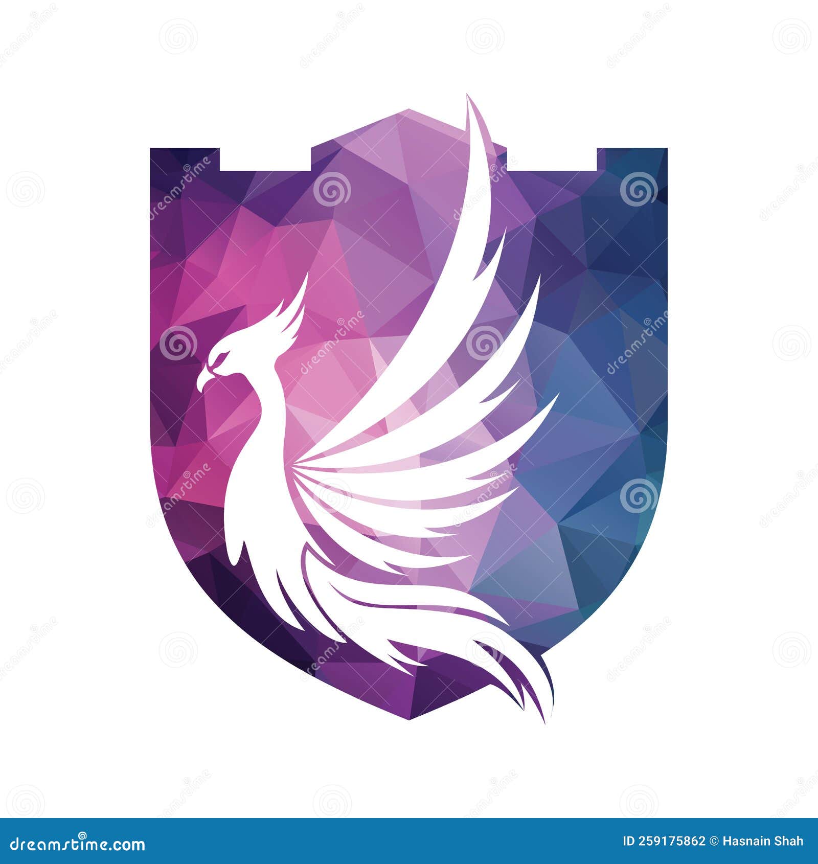 Phoenix Logo stock vector. Illustration of rising, triangle - 259175862