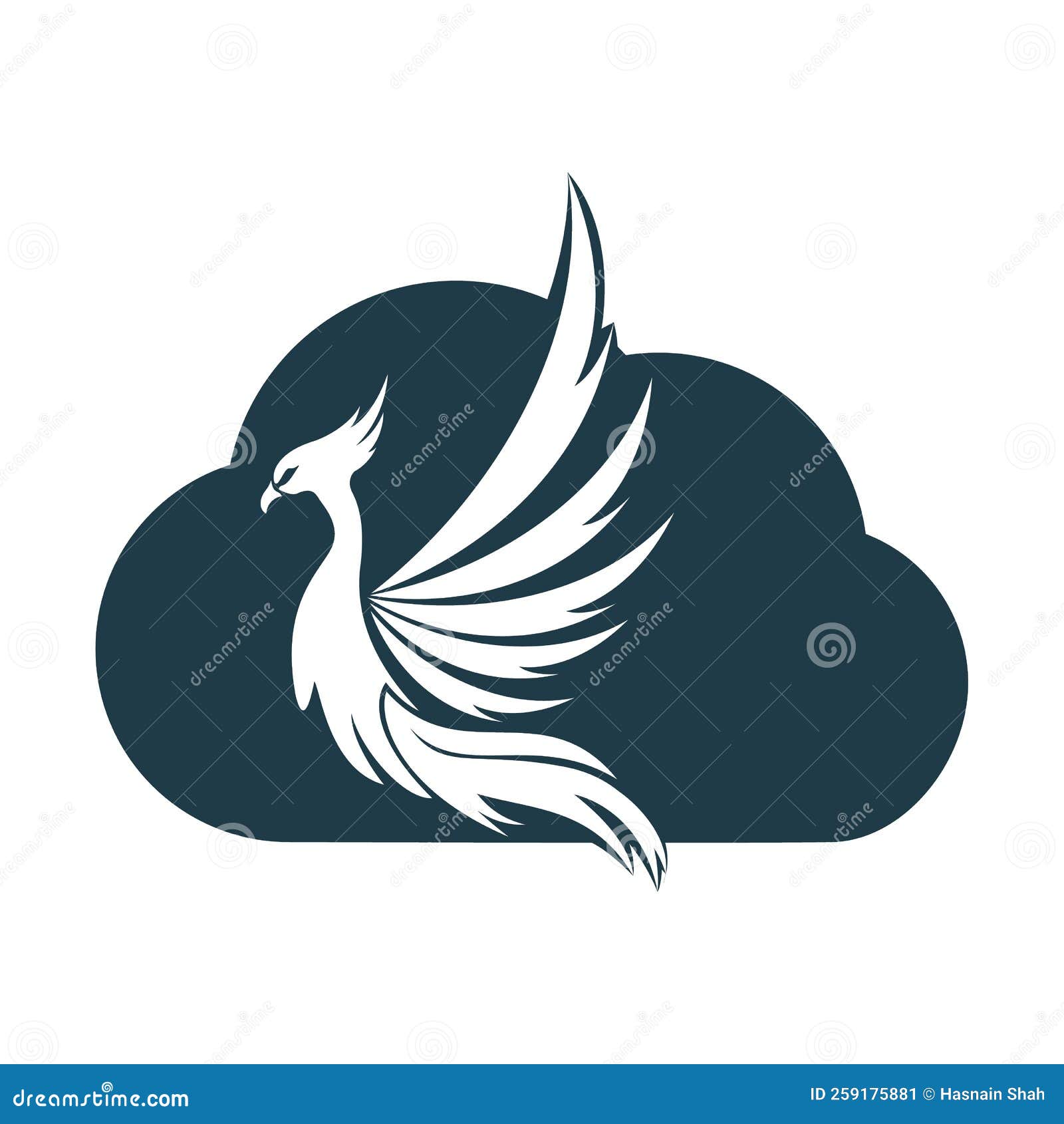 Phoenix Logo stock vector. Illustration of animal, black - 259175881